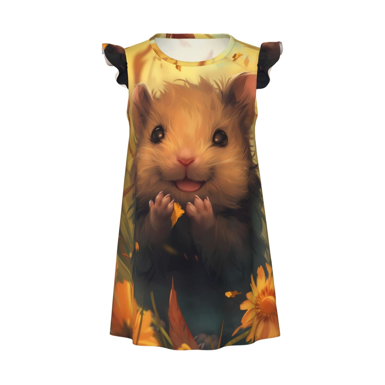 Zufioo Cute Sunflower Guinea Pig Girls Nightgowns Toddler Girl Pajamas ...