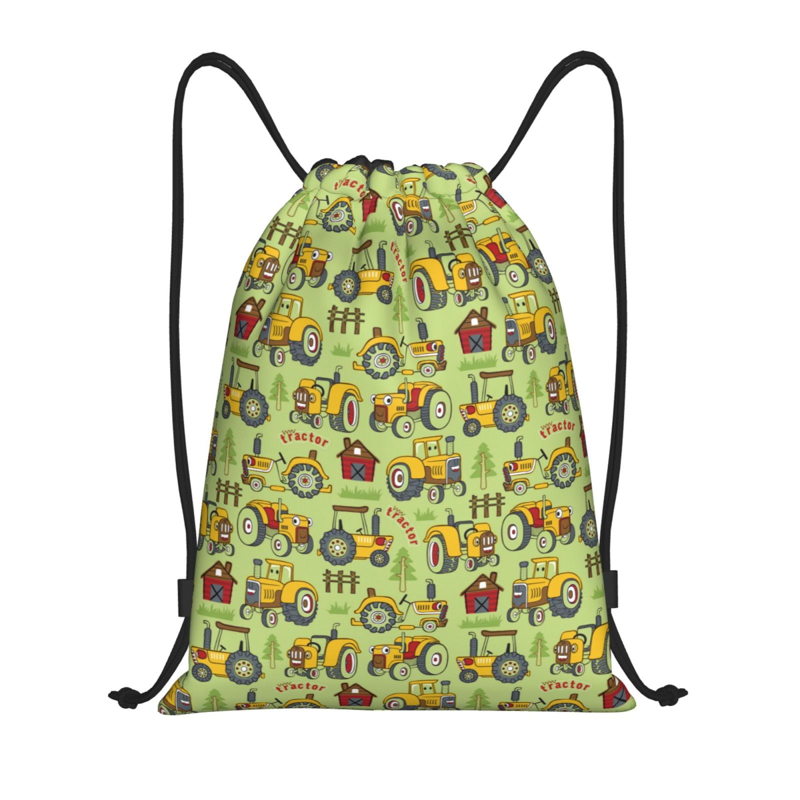 Zufioo Cute Tractor Sports Cinch Sack Gym String Bags Machine Washable ...