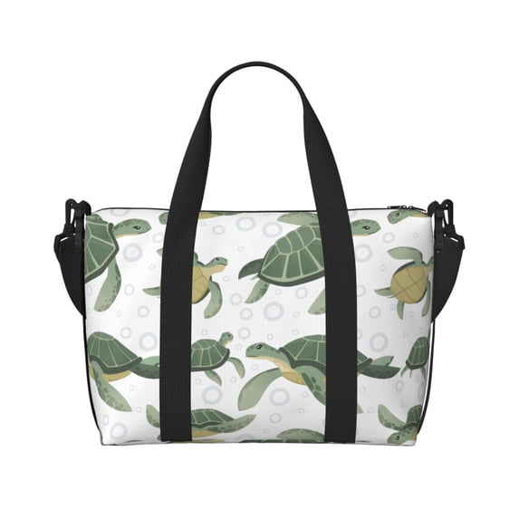Zufioo Cute Turtle Pattern Hand-held Travel Bag, Waterproof Adjustable ...