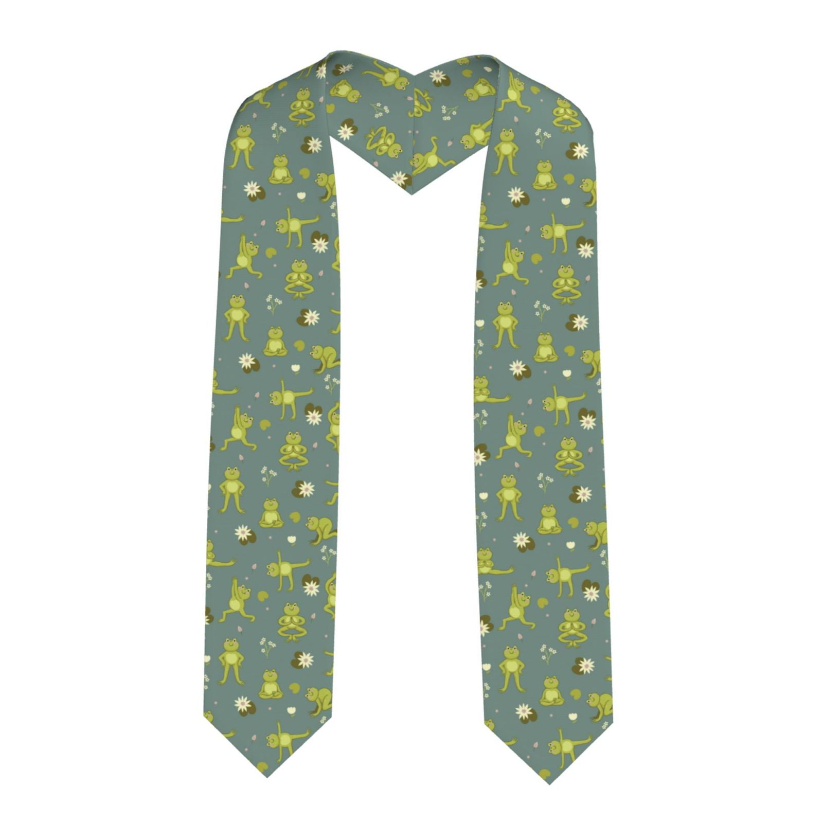 Zufioo Cute Yoga Frogs Print Graduation Shawl Ribbon, Graduation Ribbon ...