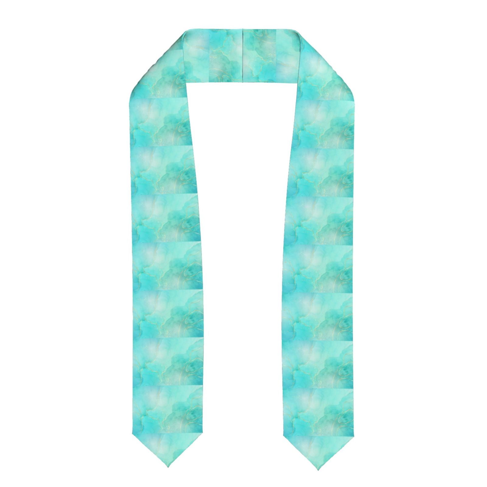 Zufioo Cyan Mint Marble Print Graduation Shawl Ribbon, Graduation ...