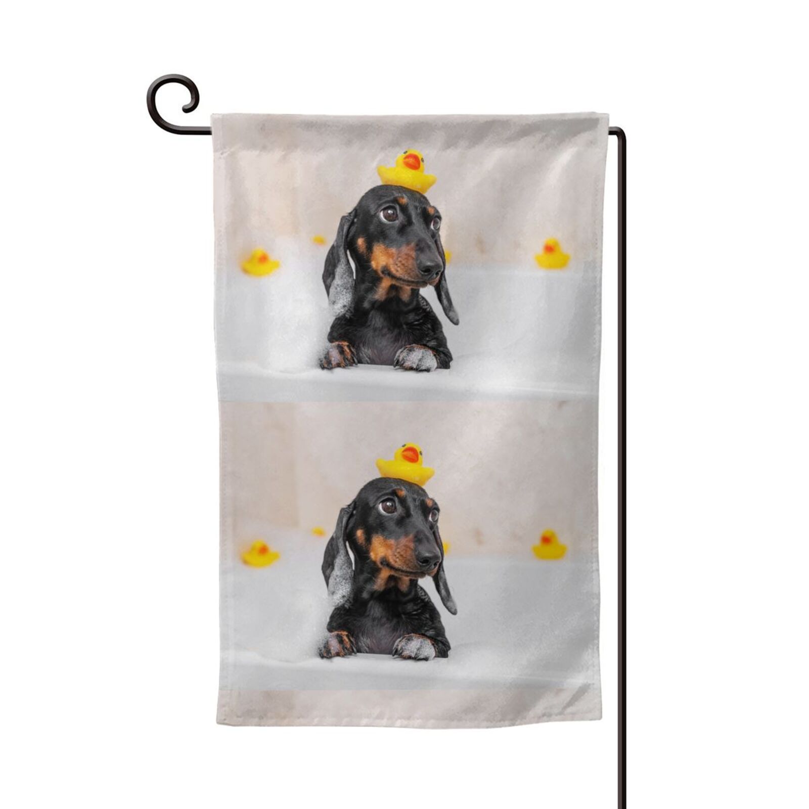 Zufioo Dachshund Sitting in Bathtub Print Garden Decoration Flags, Sun ...