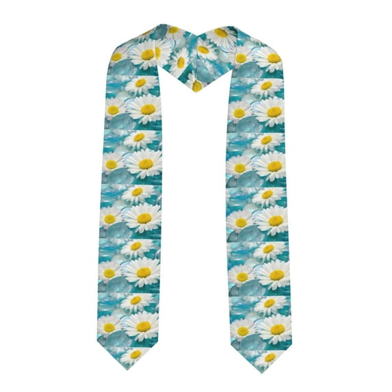 Zufioo Daisy Flowers Print Graduation Shawl Ribbon, Graduation Ribbon ...
