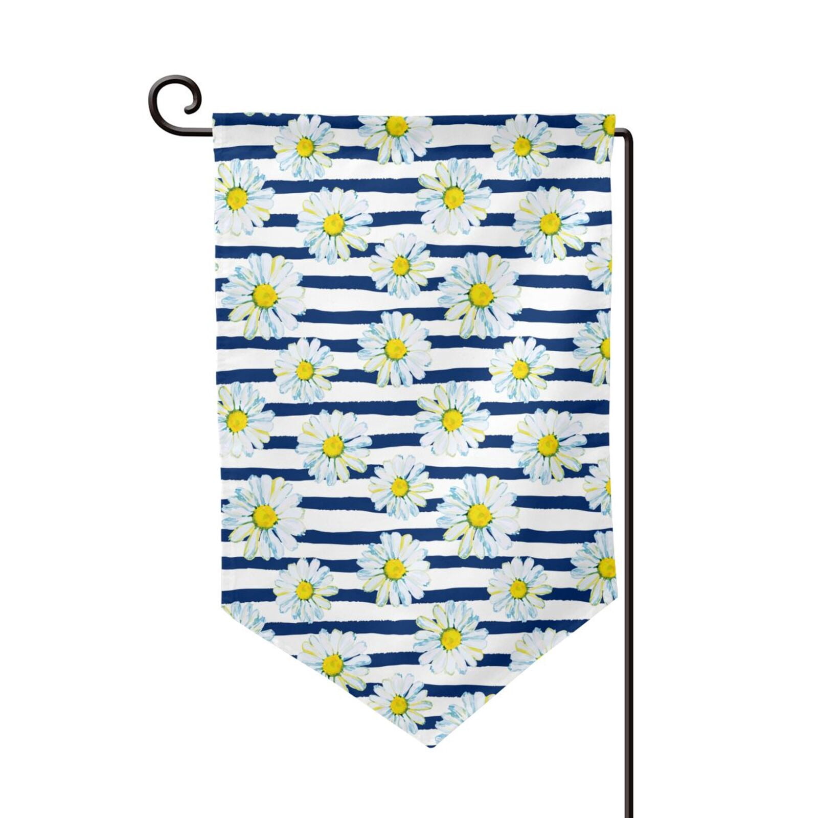 Zufioo Daisy Striped Nautical Print Garden Decoration Flags, Sun ...