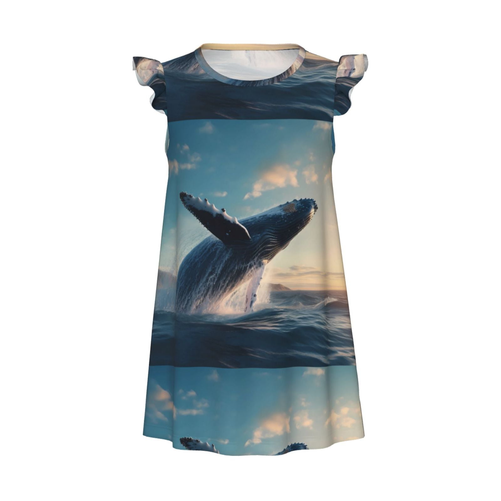 Zufioo Dancing Whale Girls Nightgowns Toddler Girl Pajamas Soft & Cute ...