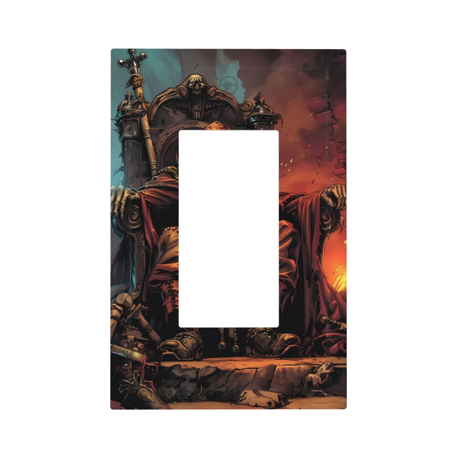 Zufioo Dark Skull King Throne Print Switch Wall Plate, Dustproof and ...