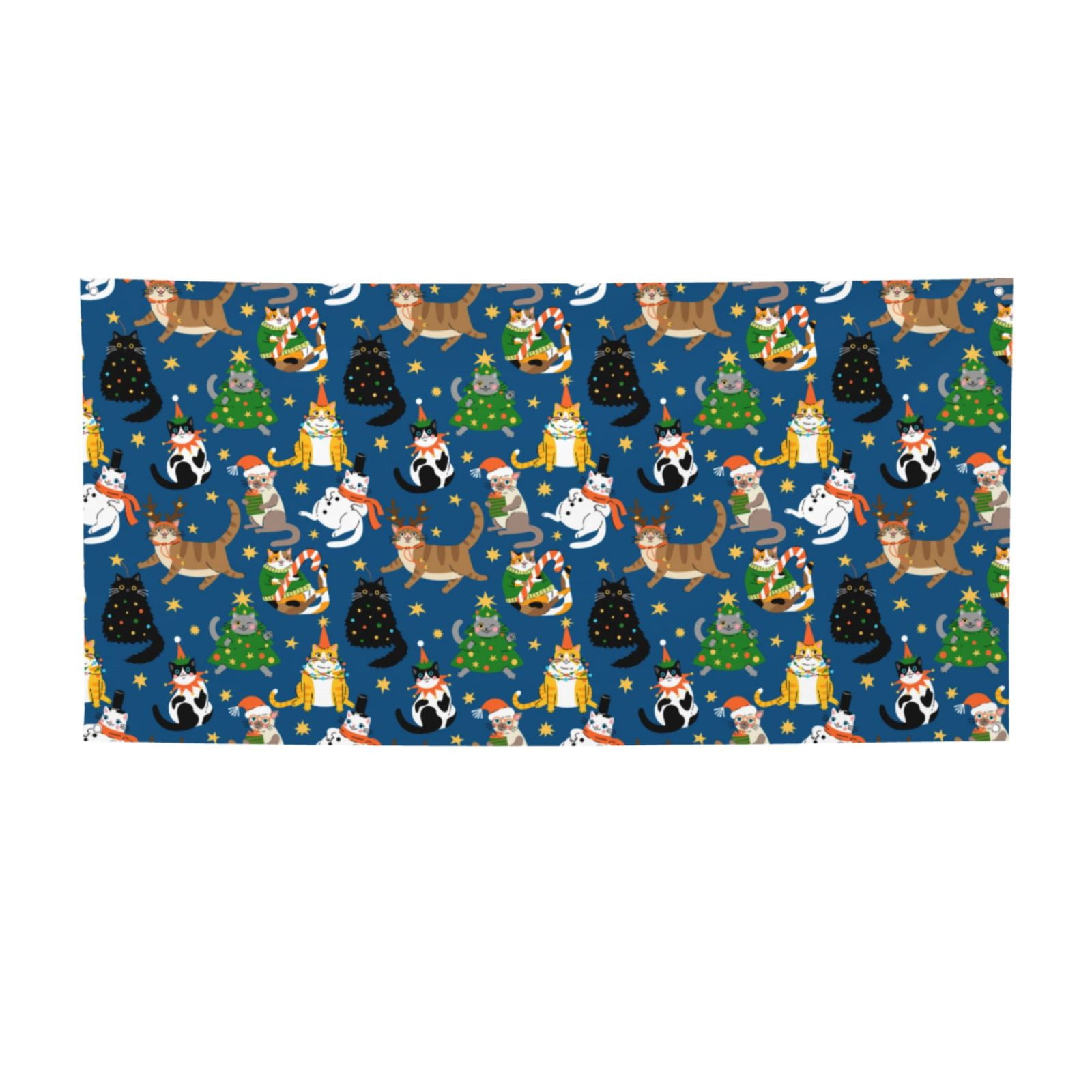 Zufioo Different Cats Christmas Print Holiday Banners, Party Banners ...