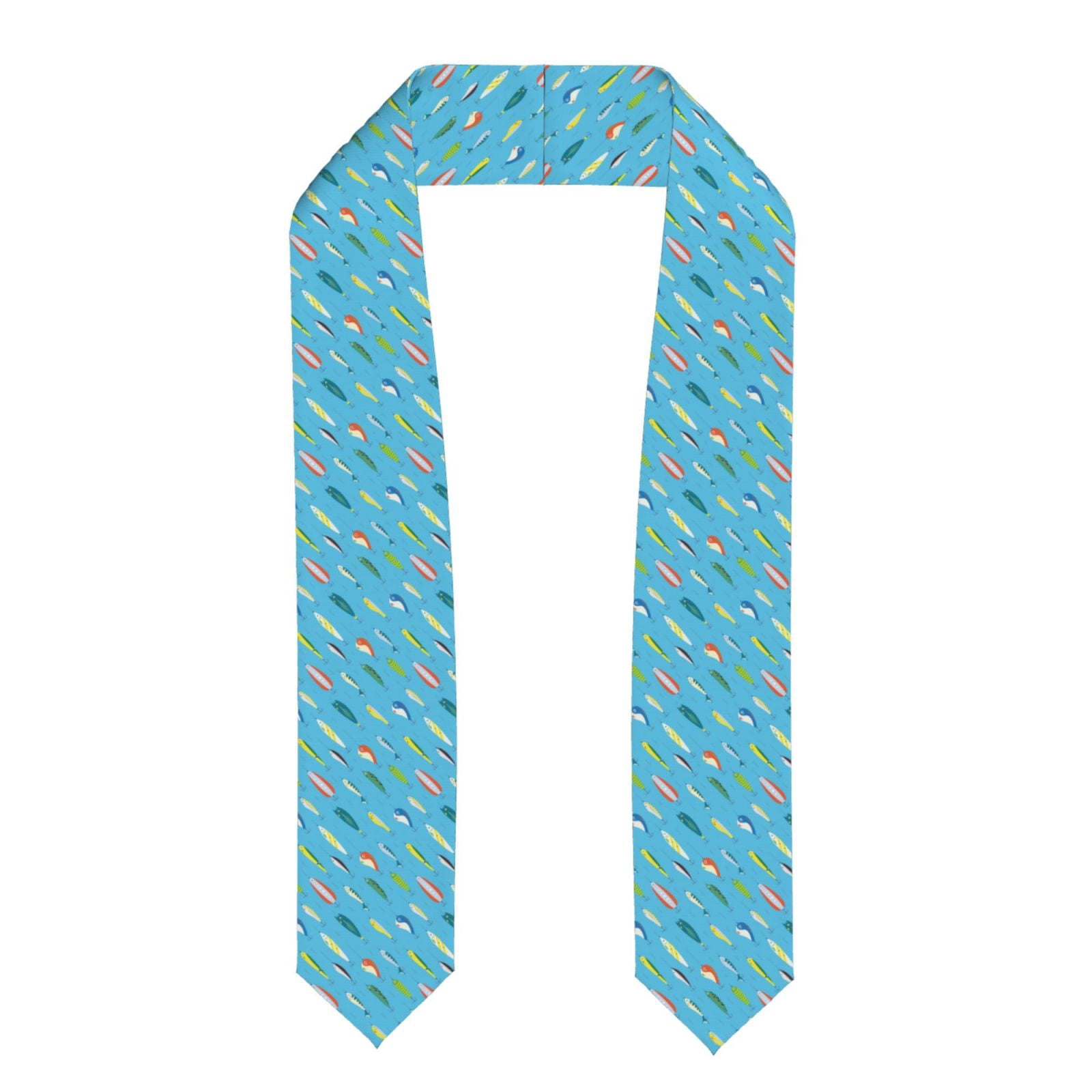 Zufioo Different Color Fishing Bait Print Graduation Shawl Ribbon ...