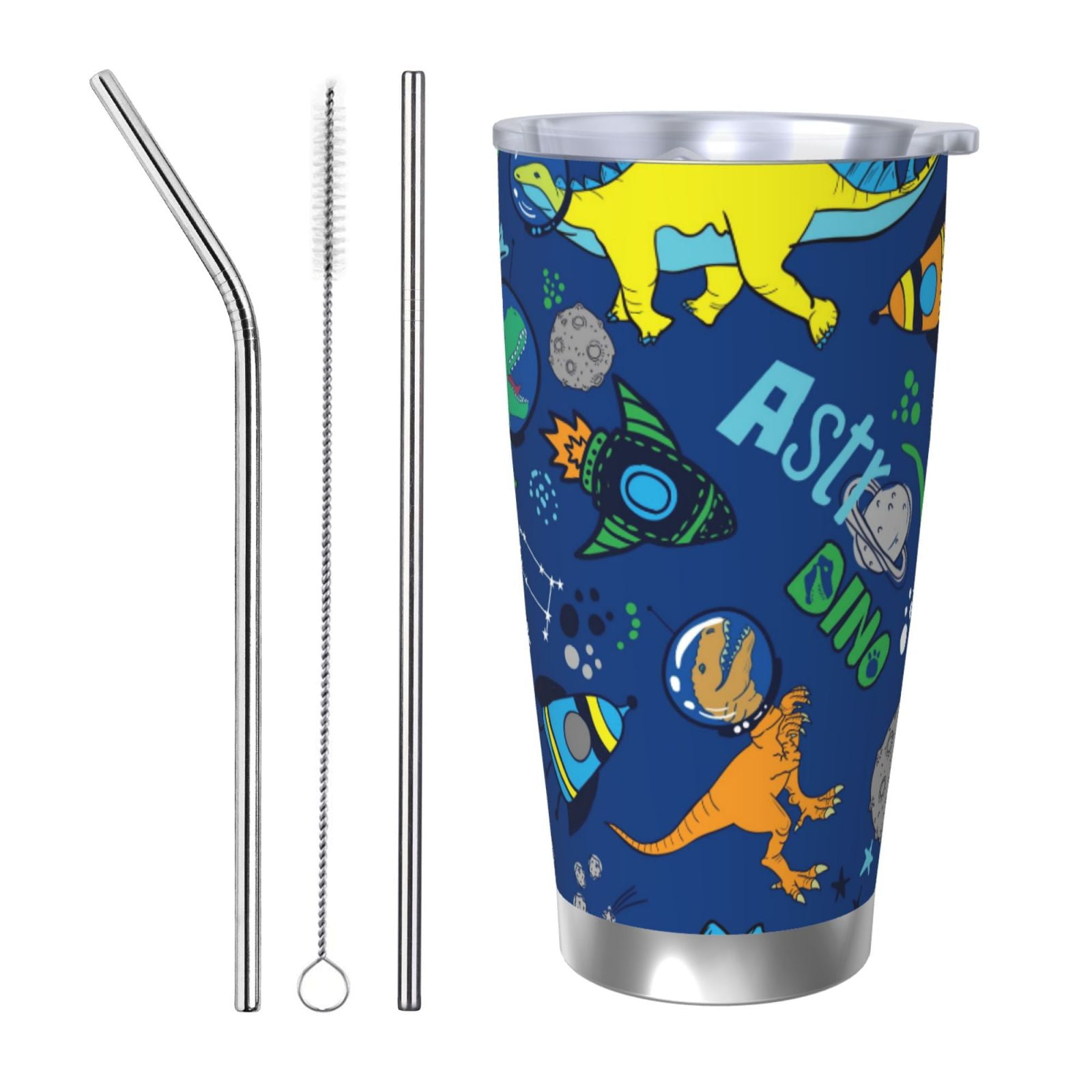 Zufioo Dinosaur In Space Print 20OZ Stainless Steel Car Cup, Direct ...