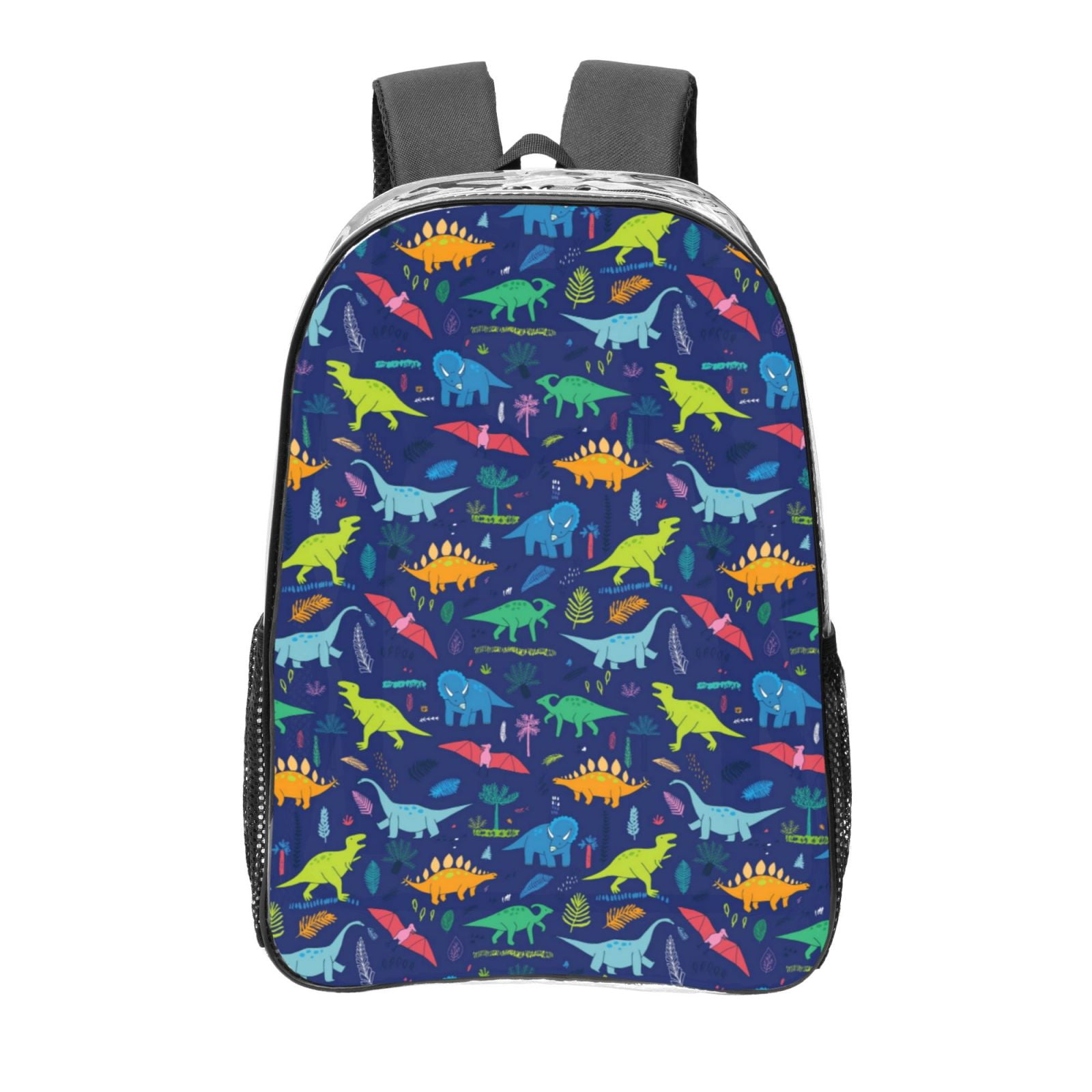 Zufioo Dinosaurs Adventure Print Transparent Backpack, 16-inch PVC ...