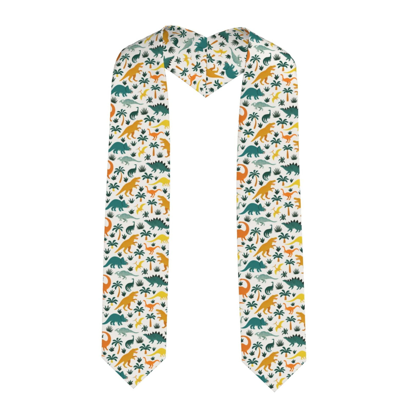 Zufioo Dinosaurs and Tropical Leaves Print Graduation Shawl Ribbon ...