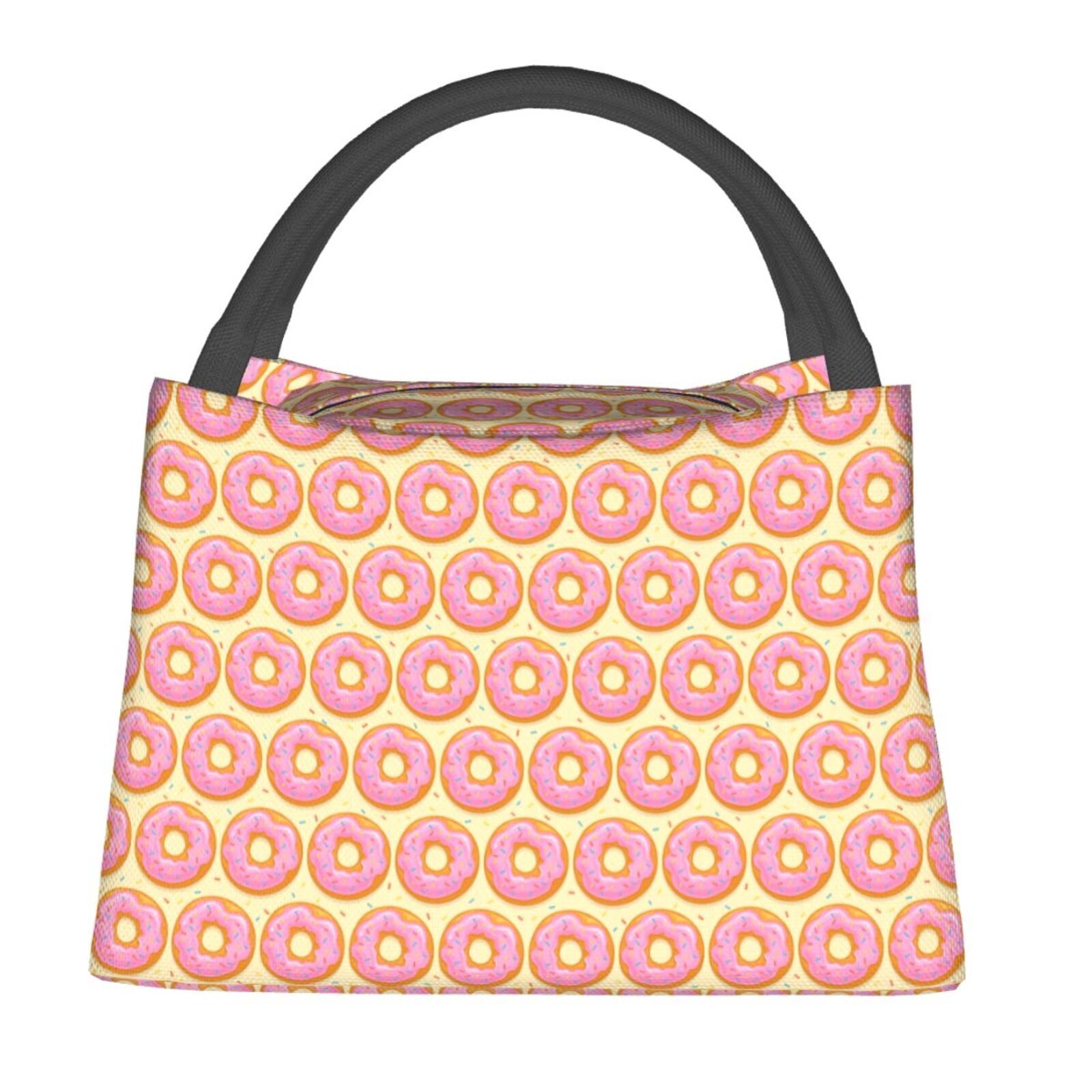 Zufioo Donuts With Pink Glaze Insulated Reusable Grocery Bags,Cooler ...