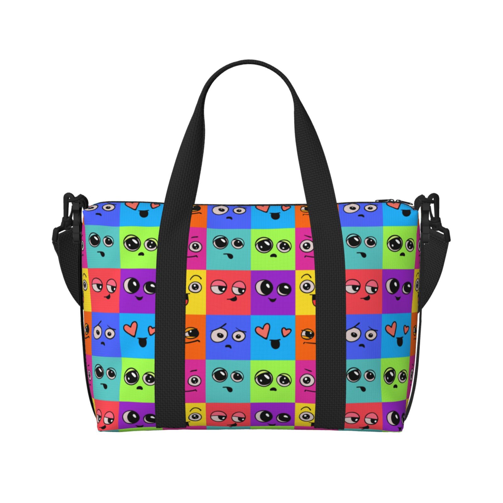 Zufioo Doodle Faces Emotions Pattern Hand-held Travel Bag, Waterproof ...