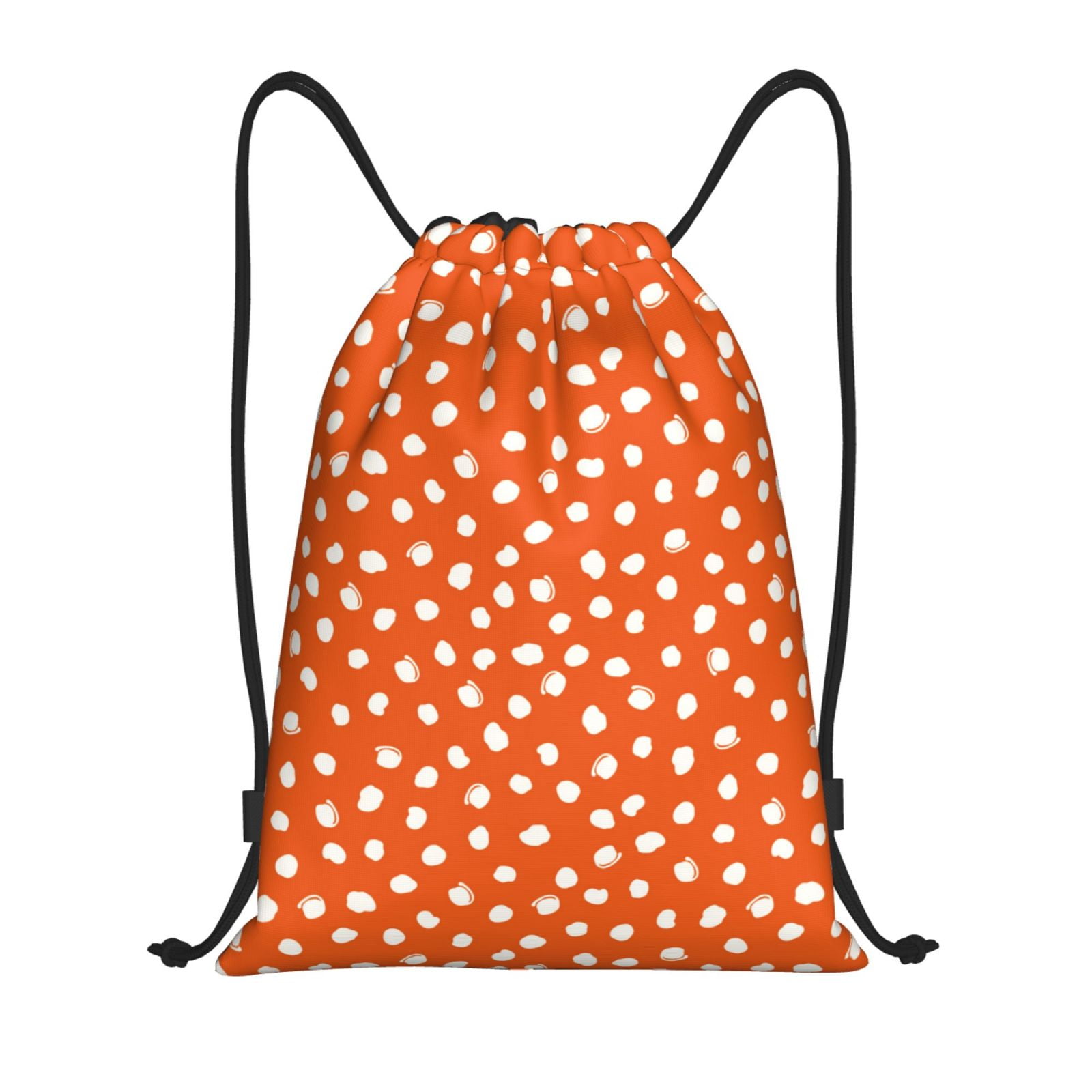 Zufioo Dots On Orange Background Sports Cinch Sack Gym String Bags ...