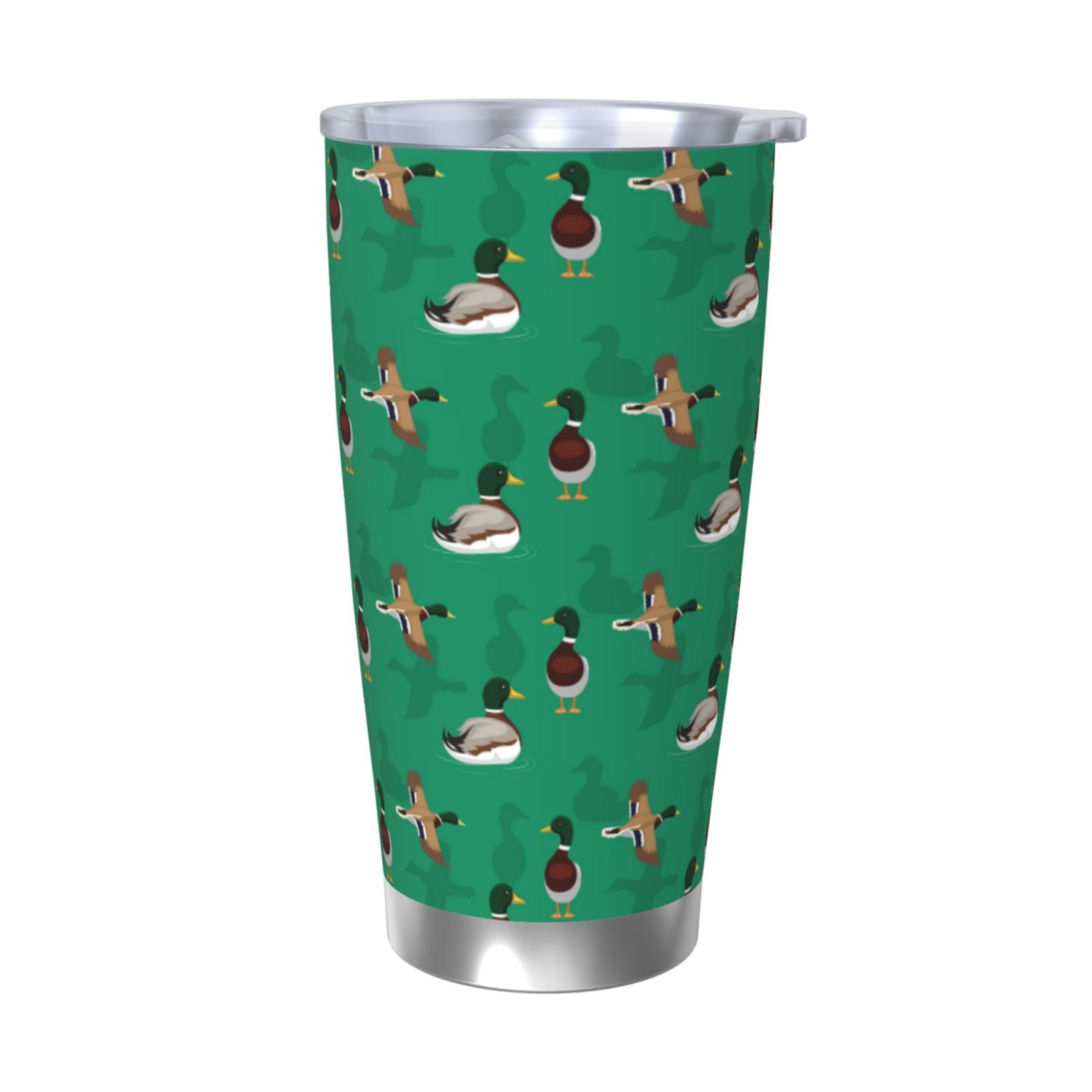 Zufioo Duck Mallard Flying Pose Print 20OZ Stainless Steel Car Cup ...
