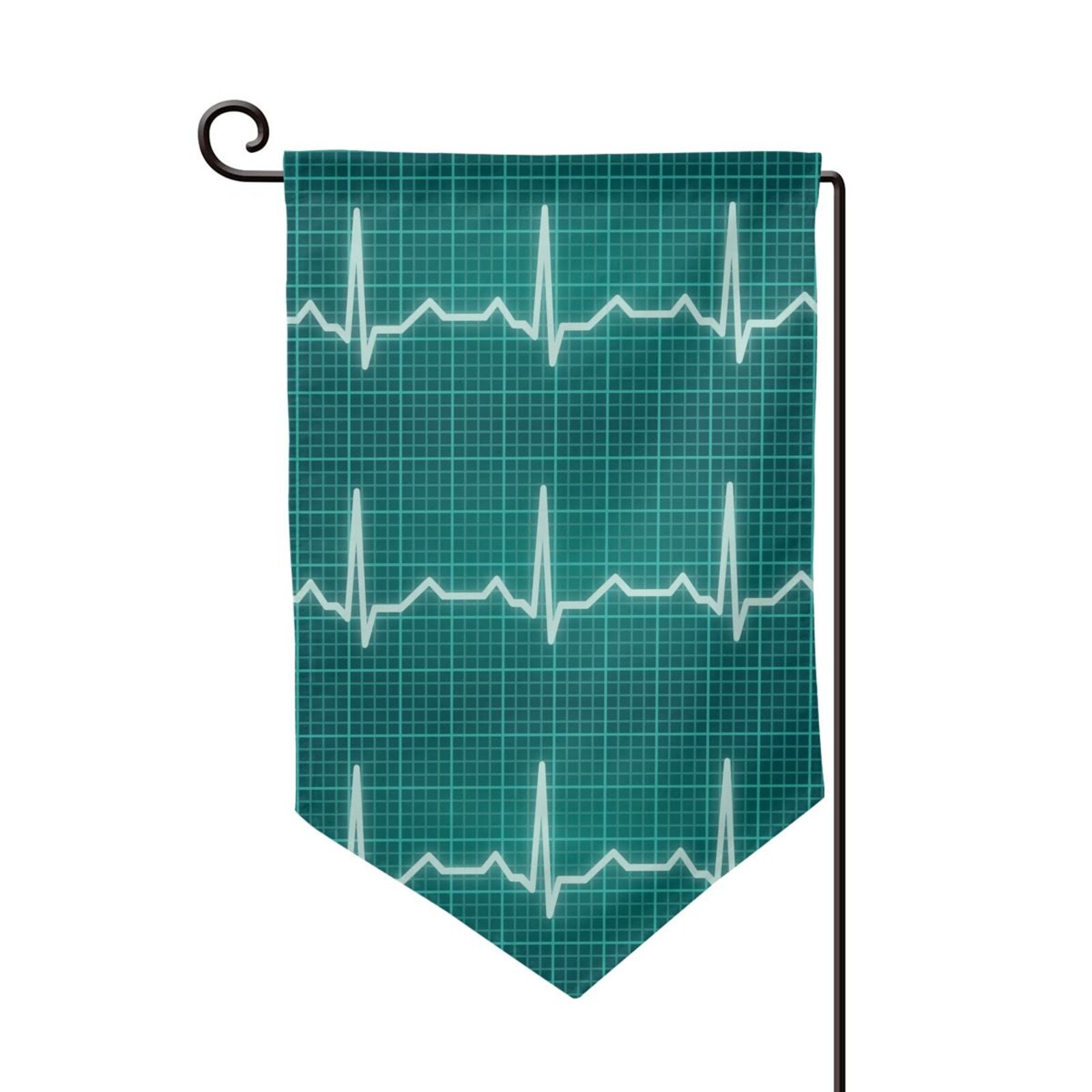 Zufioo ECG Wave Print Garden Decoration Flags, Sun-resistant and ...