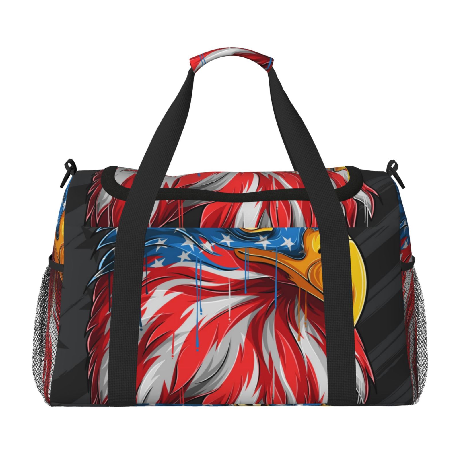 Zufioo Eagle Head With American Flag Print Hand-Held Messenger Travel ...