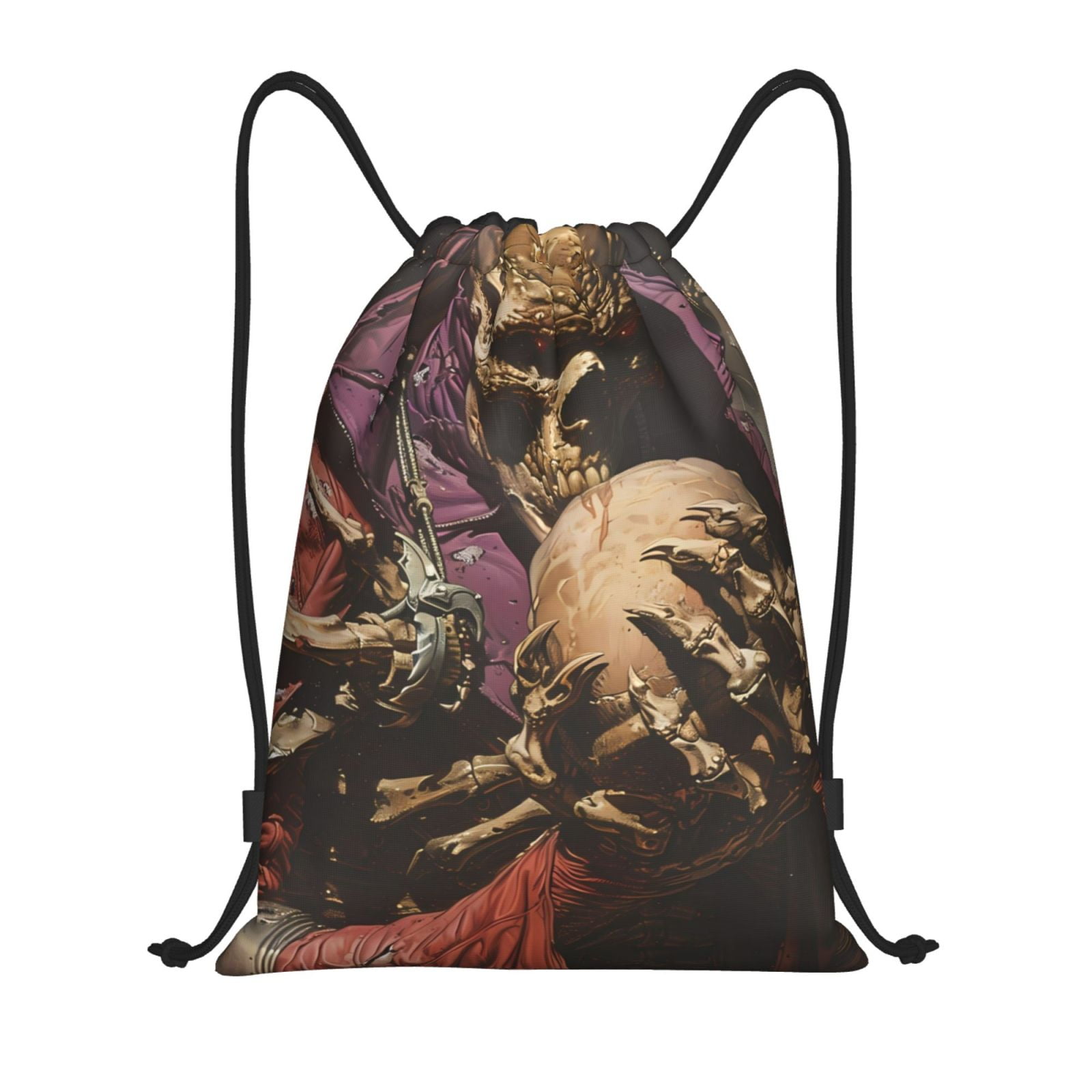 Zufioo Eerie Skull Holding Another Sports Cinch Sack Gym String Bags ...
