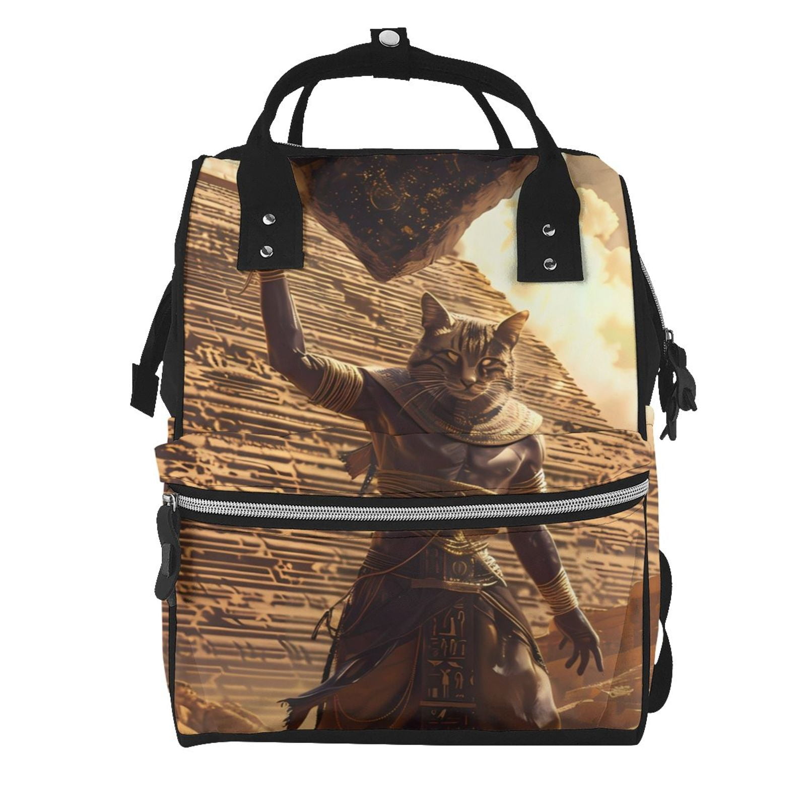 Zufioo Egyptian Cat Pharaoh Magic Print Large capacity mommy bag ...