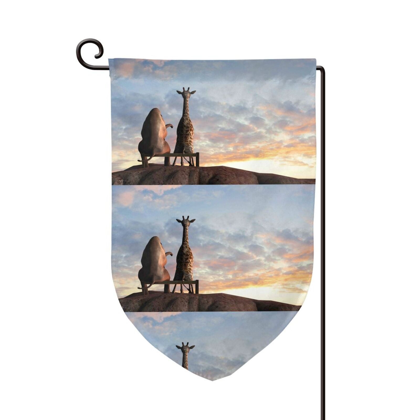 Zufioo Elephant Giraffe Print Garden Decoration Flags, Sun-resistant ...