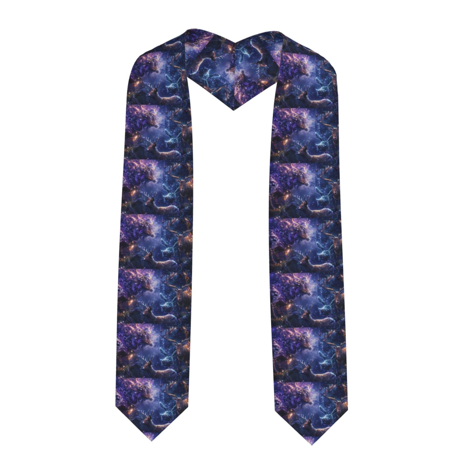 Zufioo Enchanted Forest Stag Gathering Print Graduation Shawl Ribbon ...