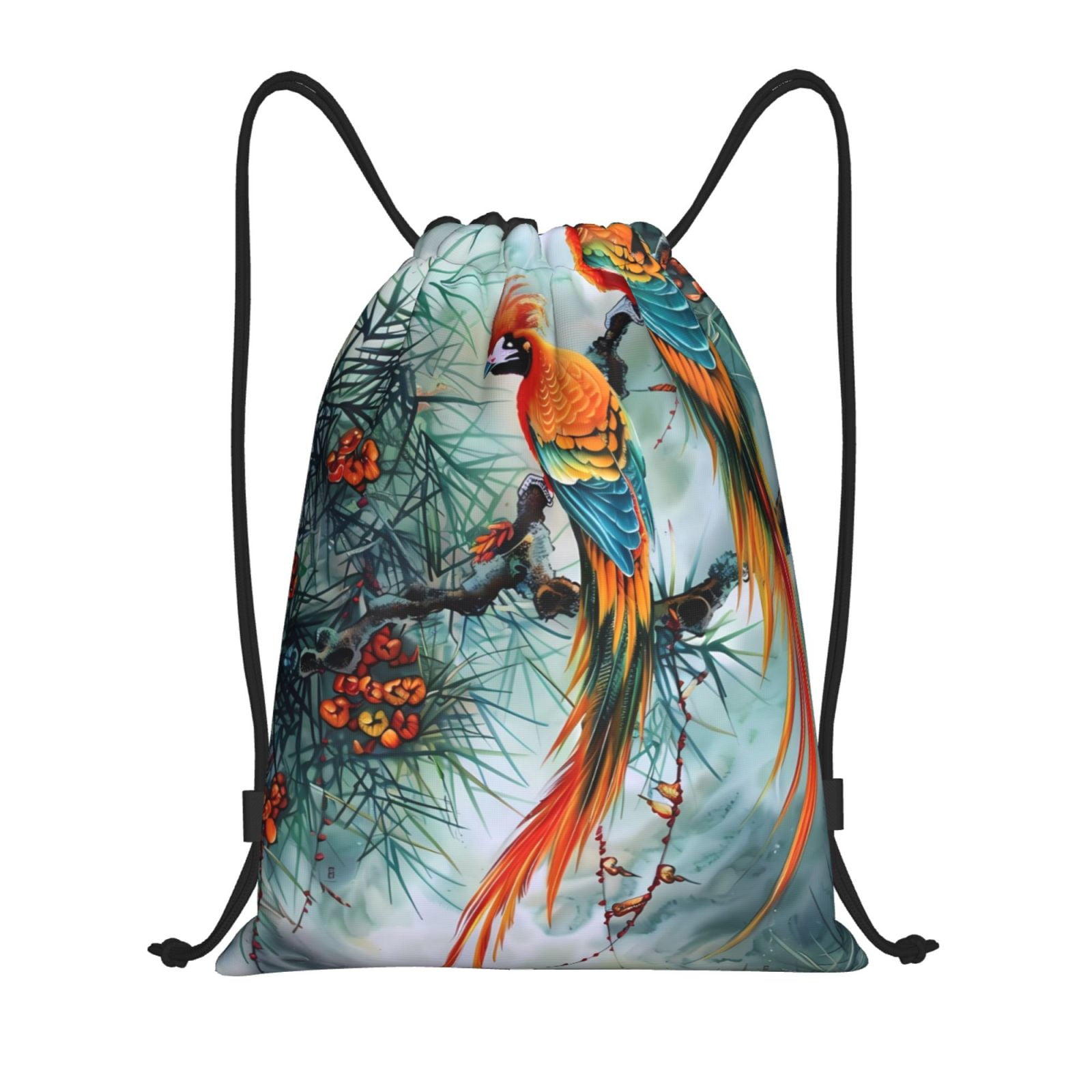 Zufioo Exotic Birds Forest Sports Cinch Sack Gym String Bags Machine ...