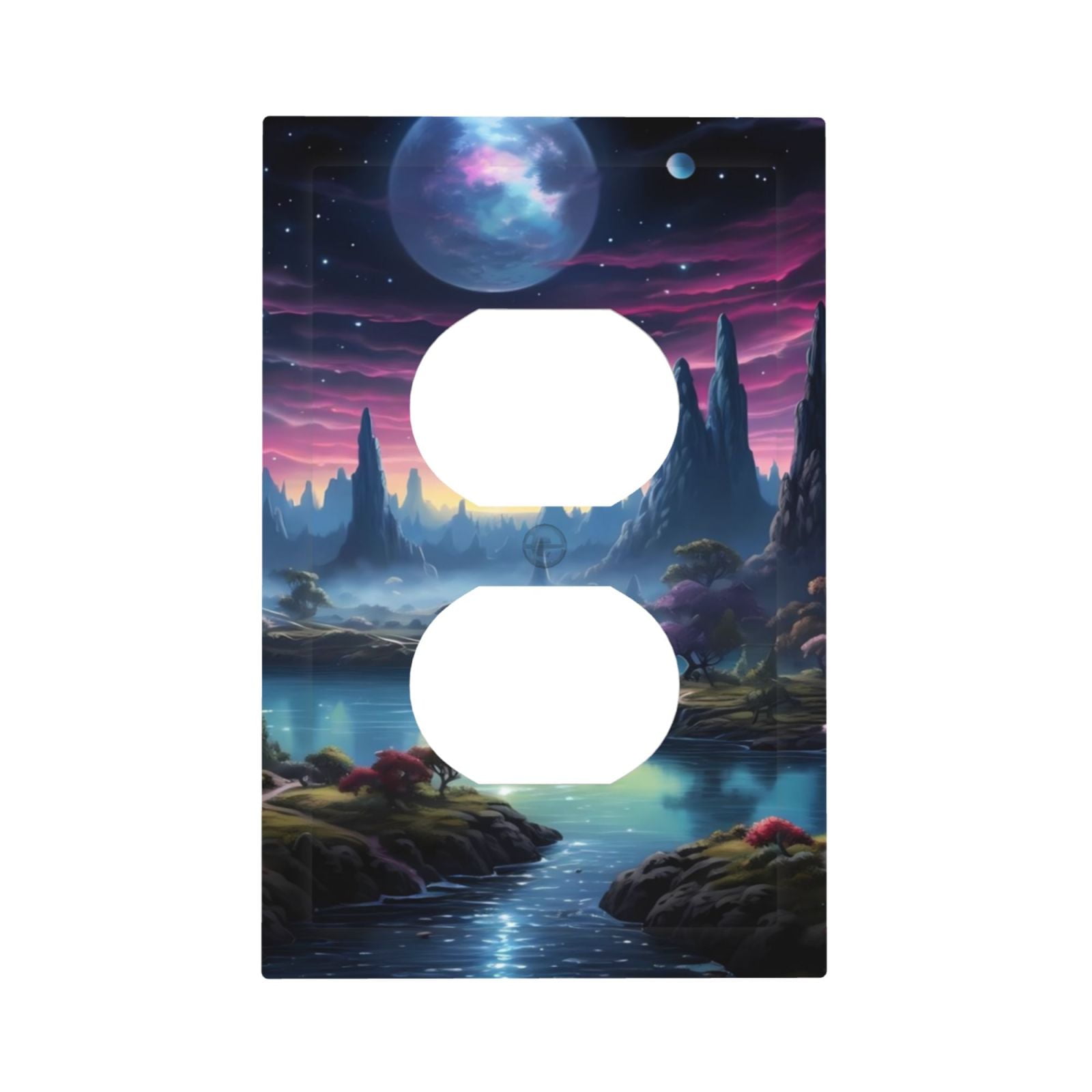 Zufioo Fantasy Landscape Starry Night Print Switch Wall Plate ...