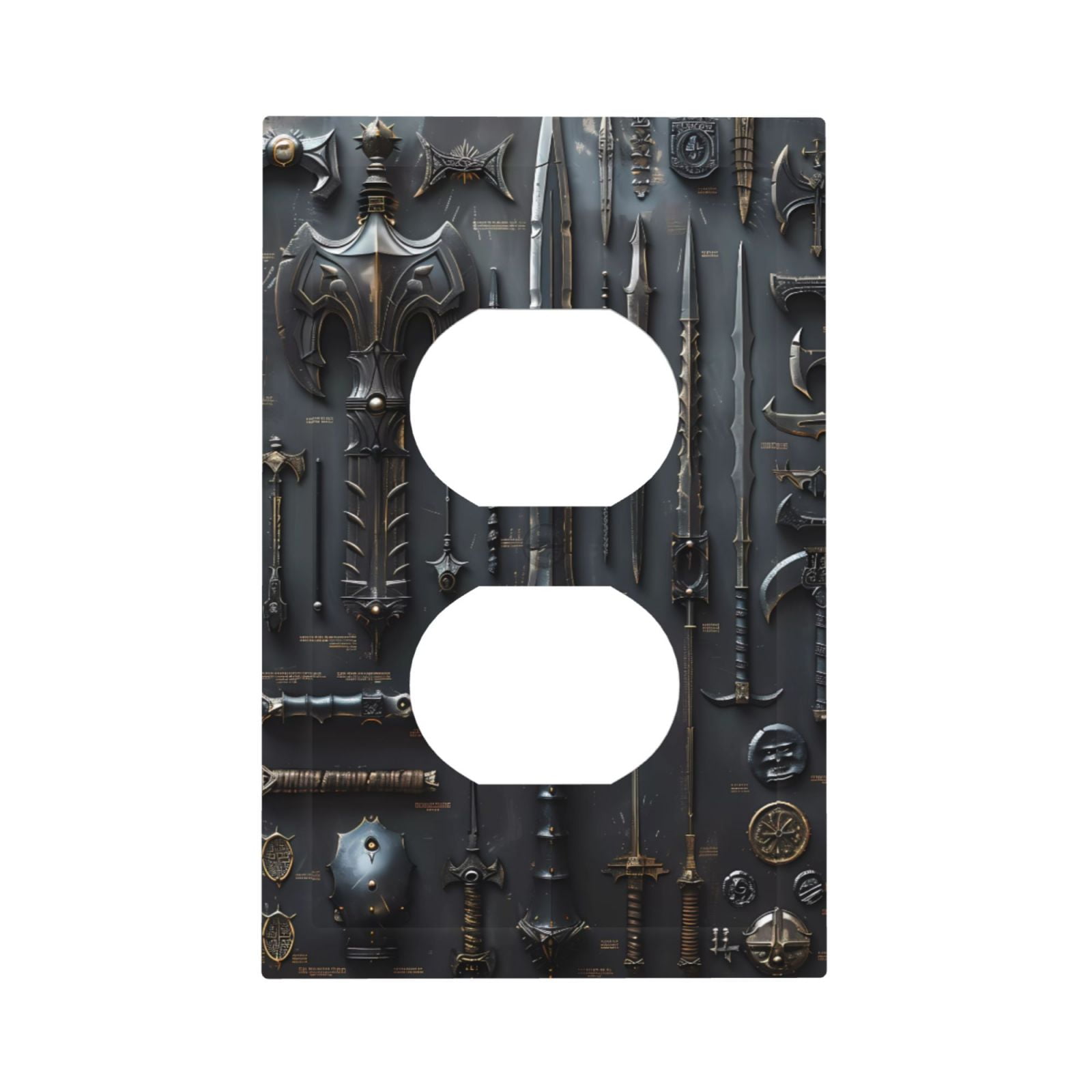 Zufioo Fantasy Medieval Weaponry Print Switch Wall Plate, Dustproof and ...