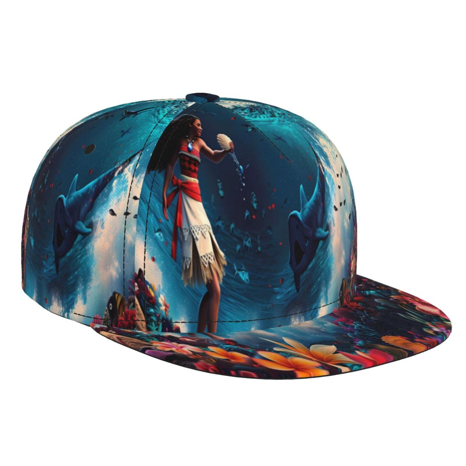 Zufioo Fantasy Underwater Adventure Print Flat Brim Baseball Cap, Sun ...