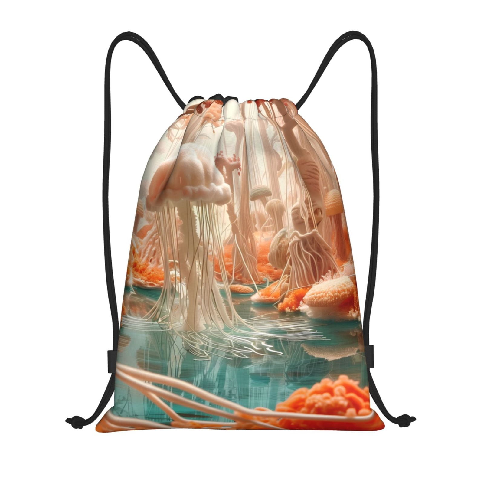Zufioo Fantasy Underwater Jellyfish Sports Cinch Sack Gym String Bags ...