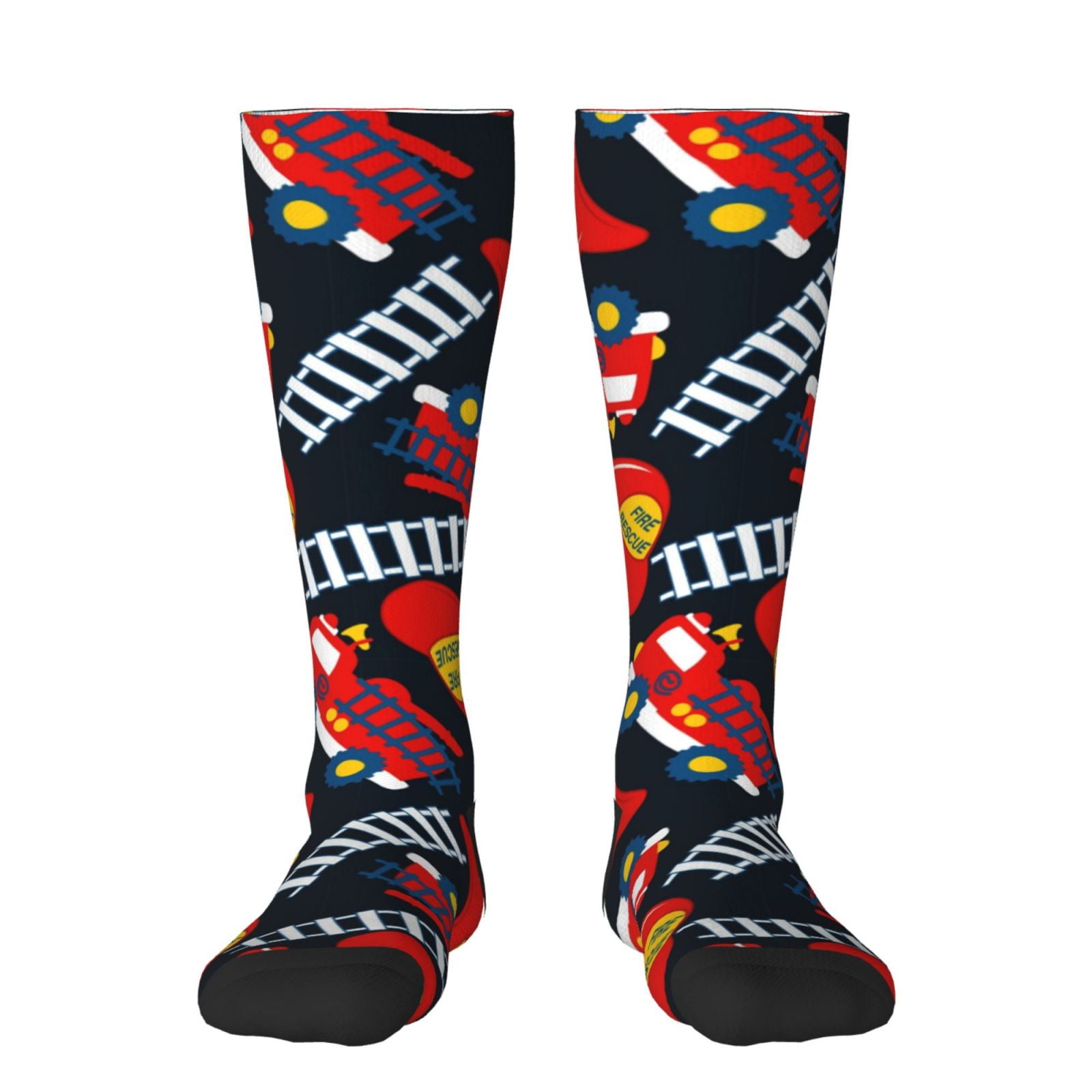 Zufioo Fire Rescue With Red Helmet And Truck Print Long High Thigh ...