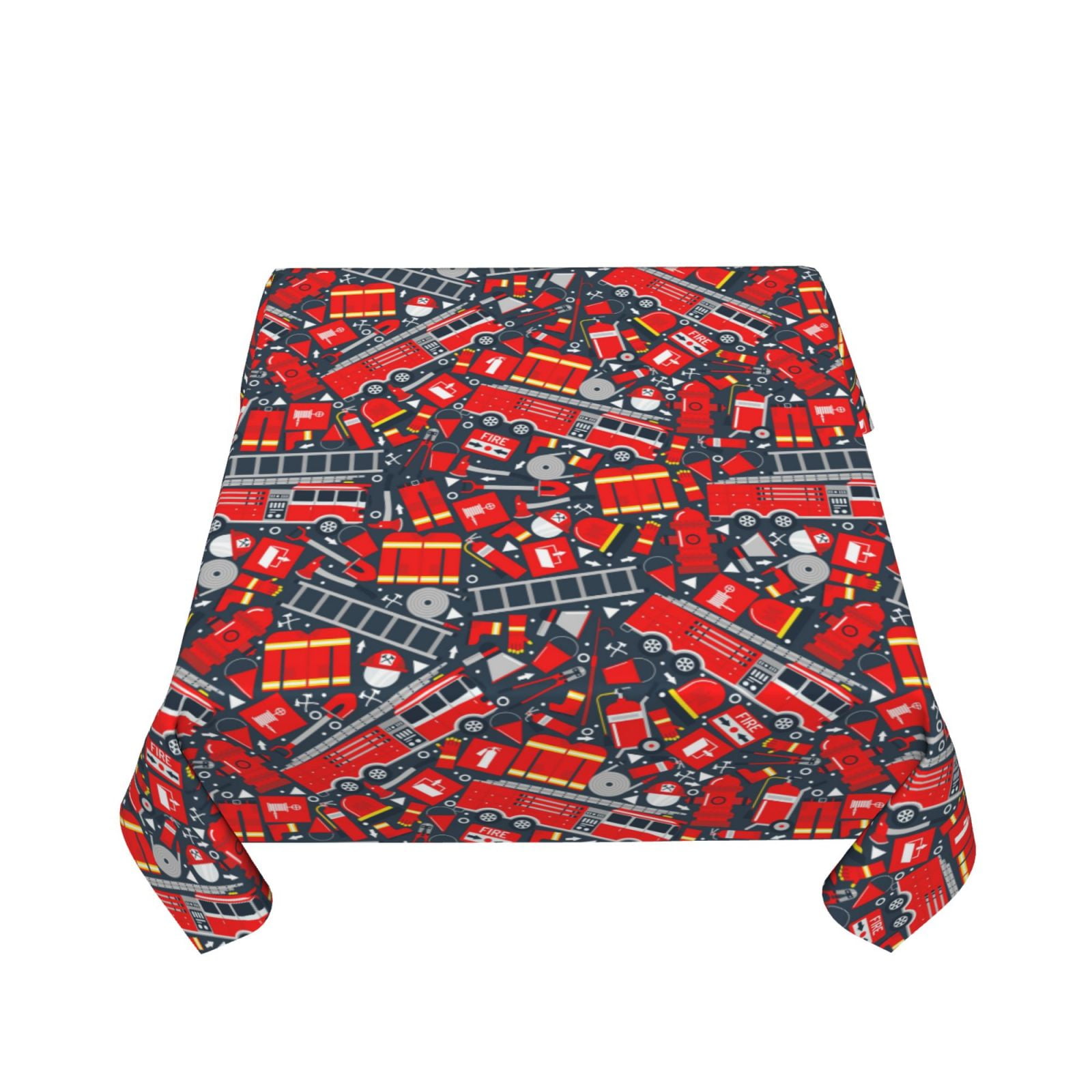 Zufioo Fire Sign Print Square Decorative Tablecloth, Wrinkle-resistant ...