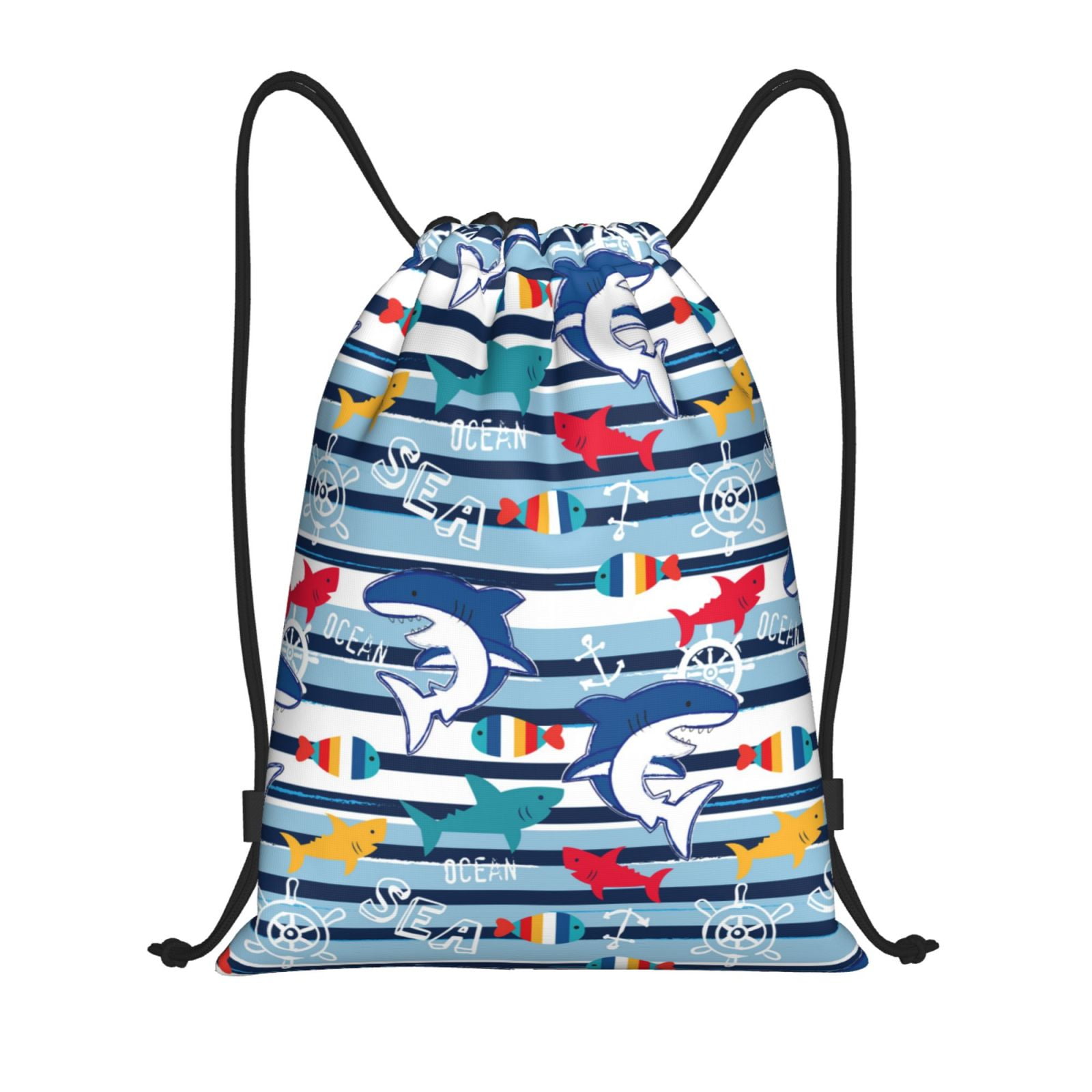 Zufioo Fish And Shark Sports Cinch Sack Gym String Bags Machine ...