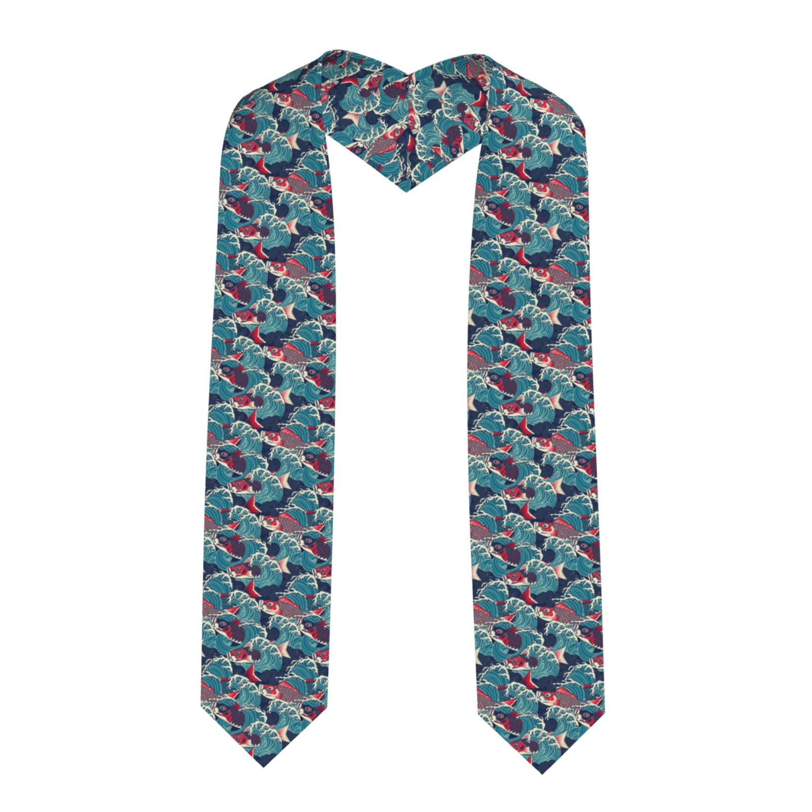 Zufioo Fish In The Wave Print Graduation Shawl Ribbon, Graduation ...