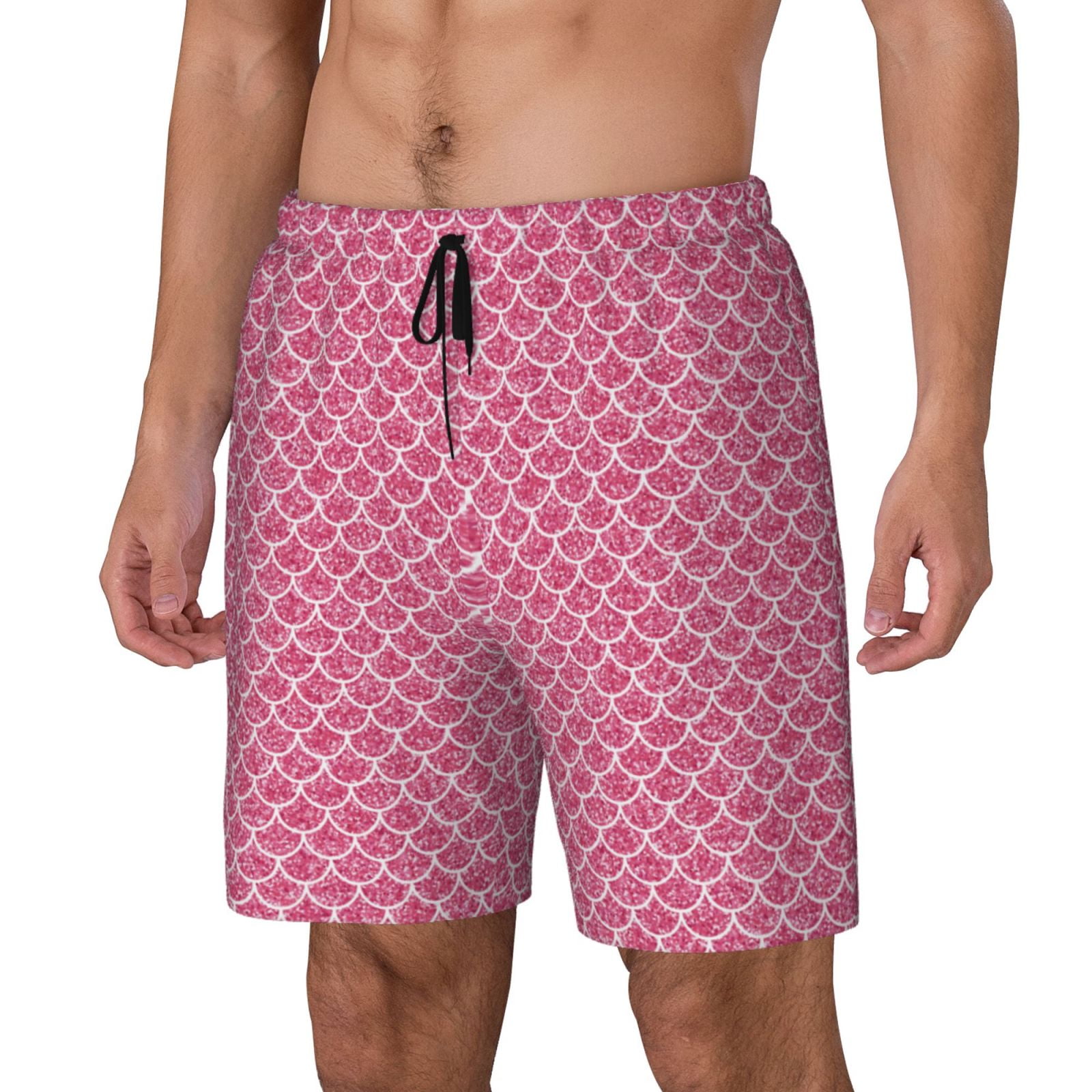 Zufioo Fish Scales Mens Swimsuit Trunks with Compression Liner,Quick ...