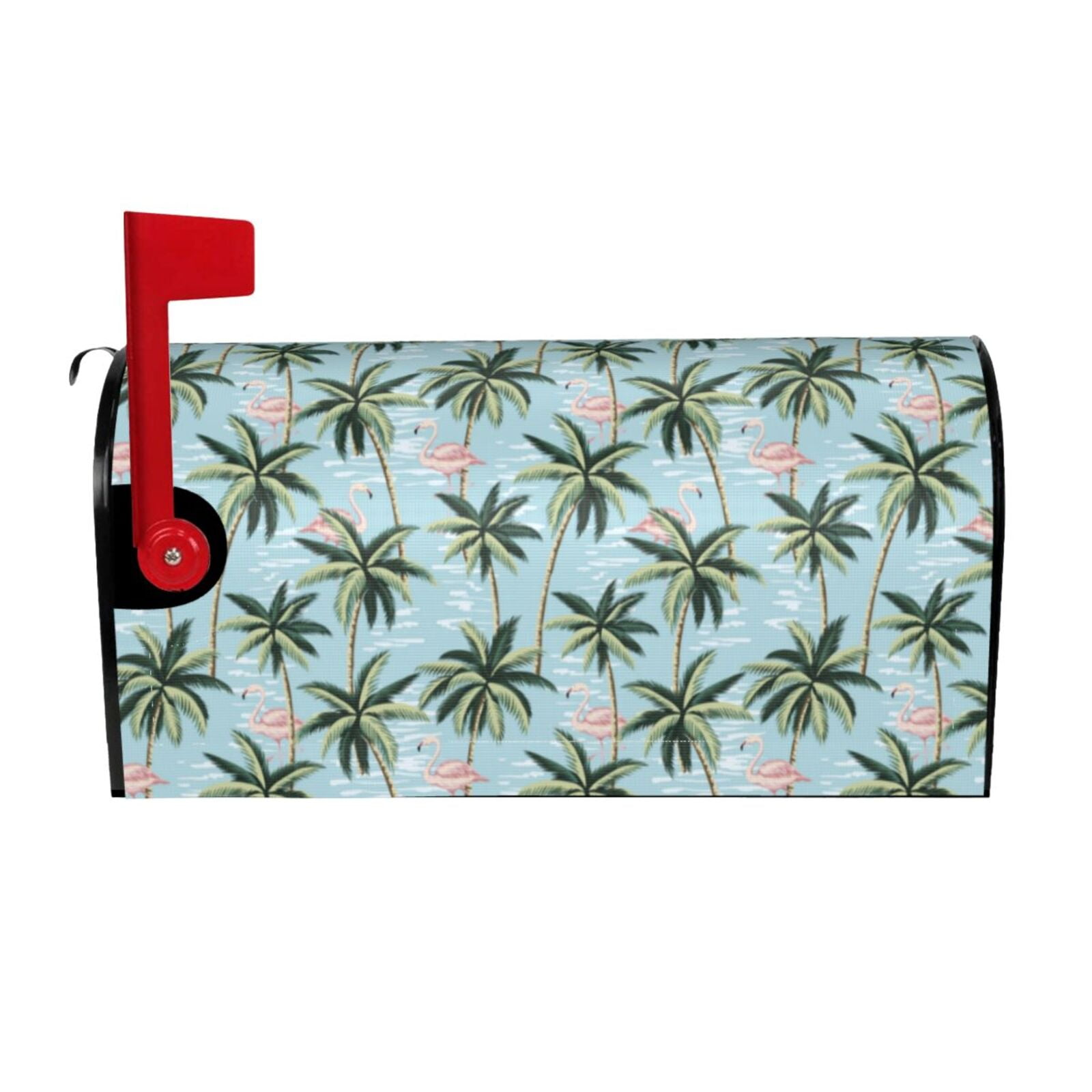 Zufioo Flamingos And Palms Print Magnetic Mailbox Protective Cover ...