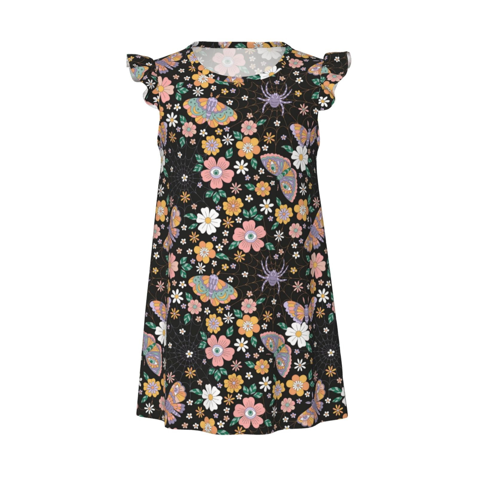 Zufioo Floral Insects Girls Nightgowns Toddler Girl Pajamas Soft & Cute ...