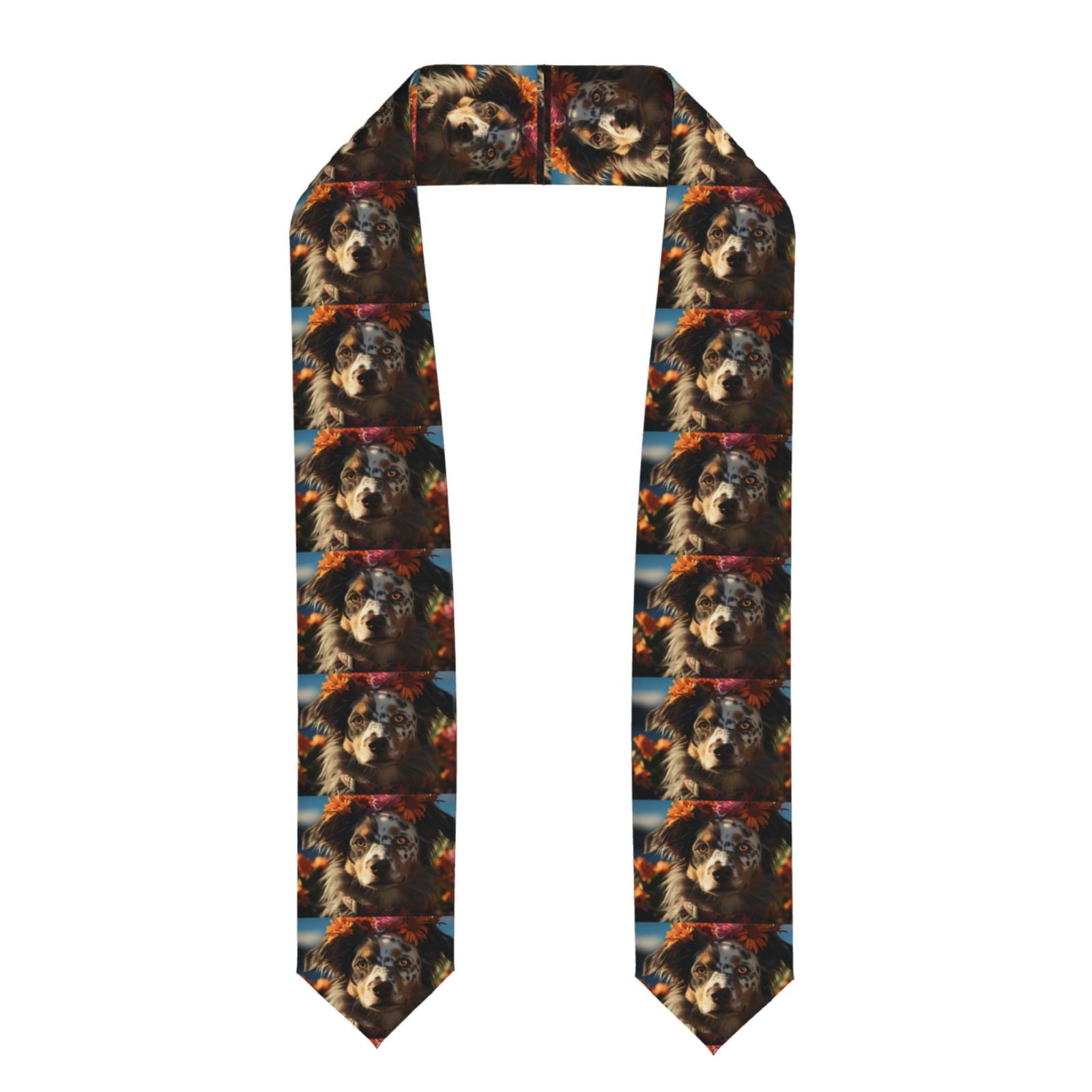 Zufioo Flower Crown Dog Print Graduation Shawl Ribbon, Graduation ...
