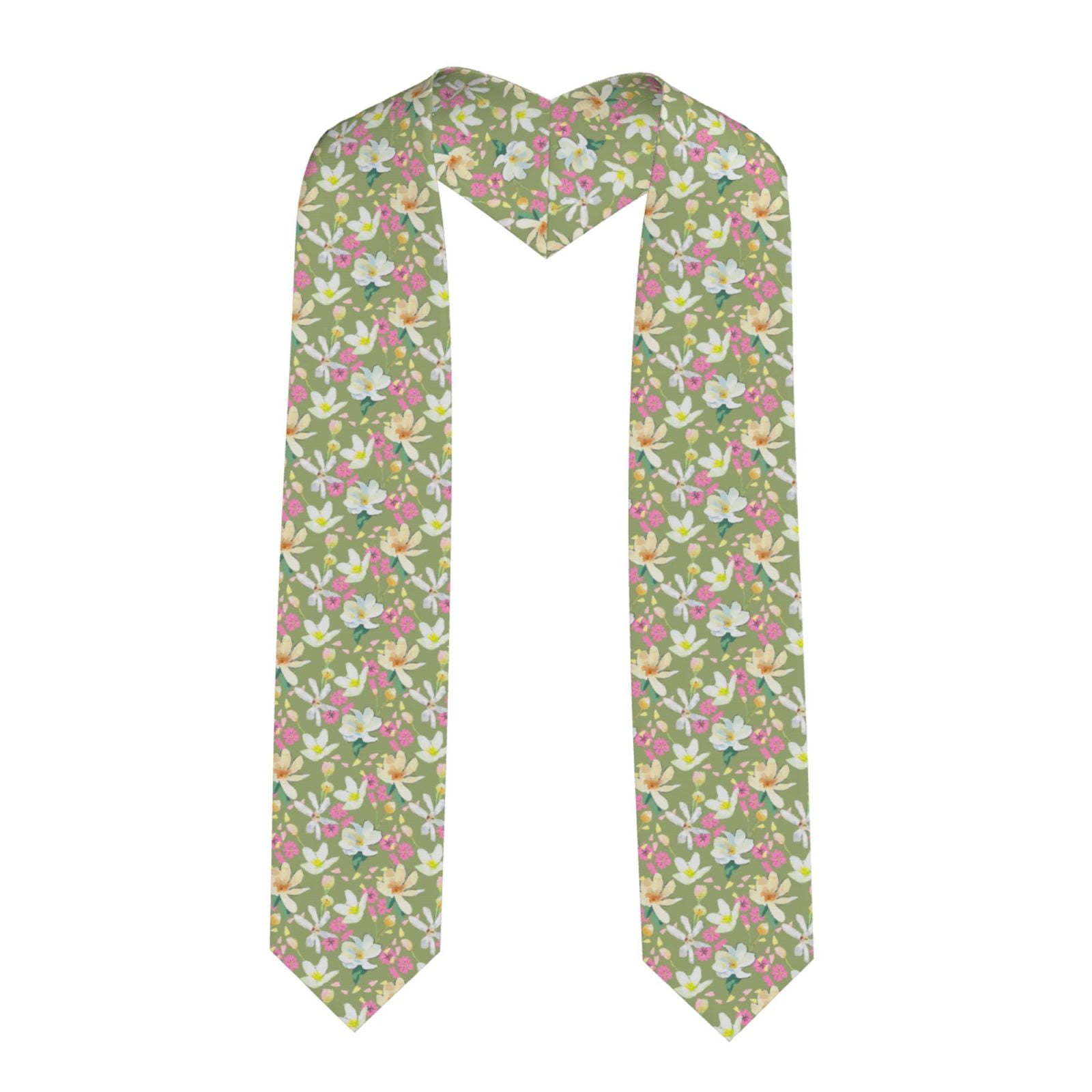 Zufioo Flowers And Buds Print Graduation Shawl Ribbon, Graduation ...