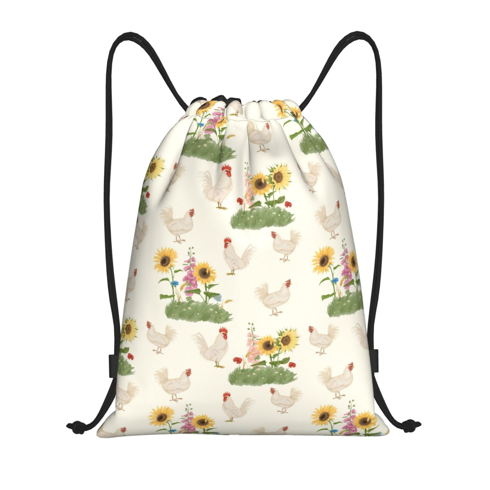 Zufioo Flowers And Hens Sports Cinch Sack Gym String Bags Machine ...