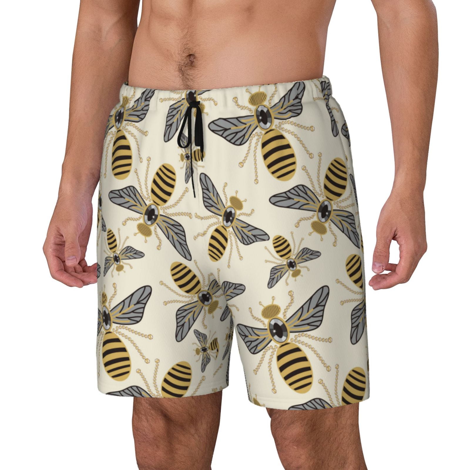 Zufioo Flying Bees1 Mens Swimsuit Trunks with Compression Liner,Quick ...