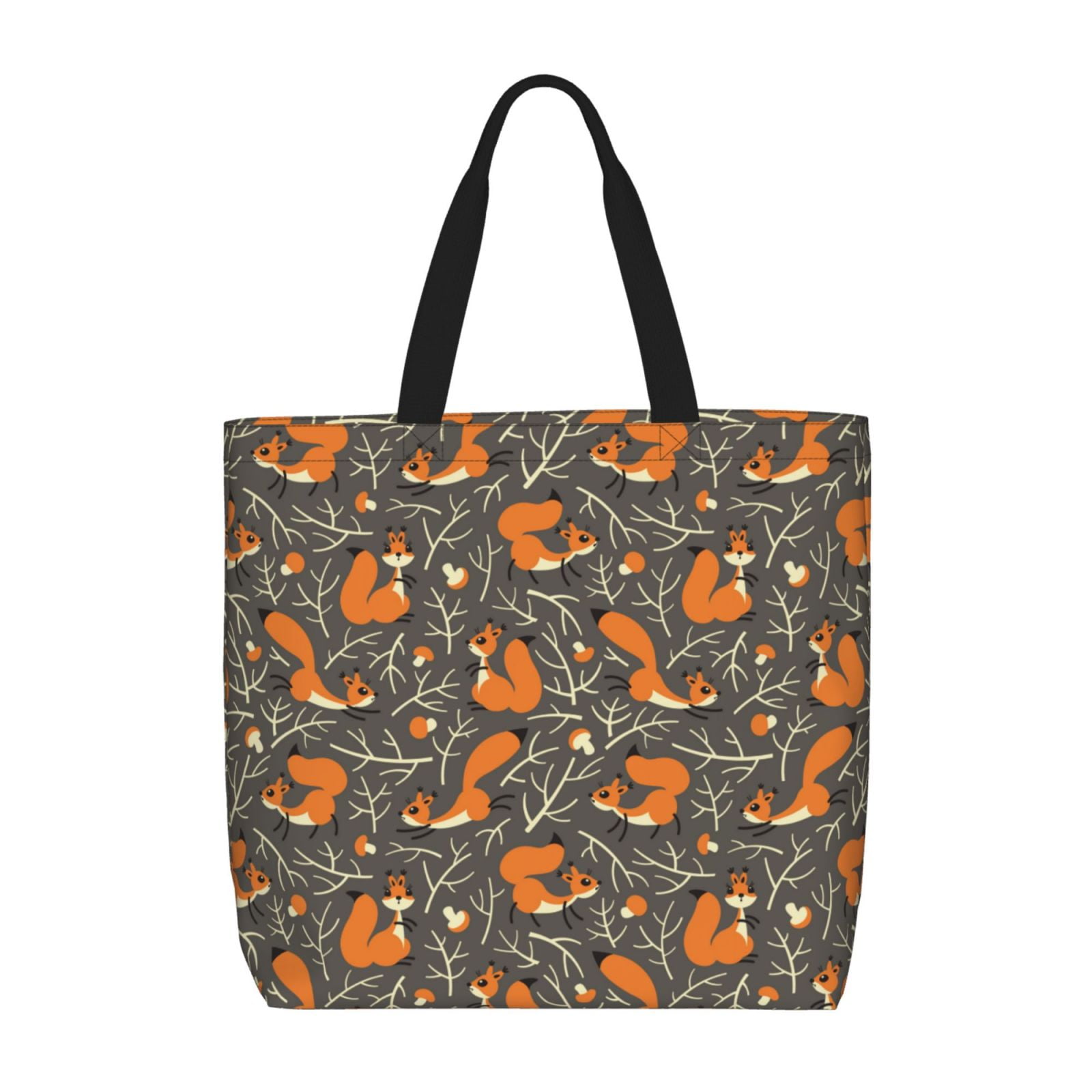 Zufioo Fox And Mushroom Print Large Capacity Single Shoulder Convenient ...