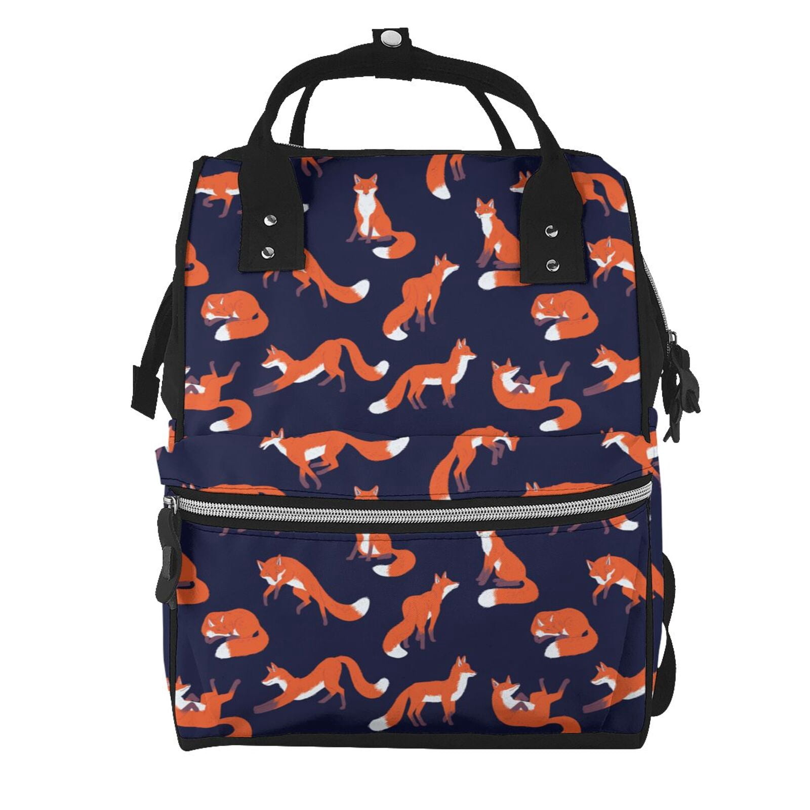 Zufioo Foxes In Different Poses Print Large capacity mommy bag, diaper ...