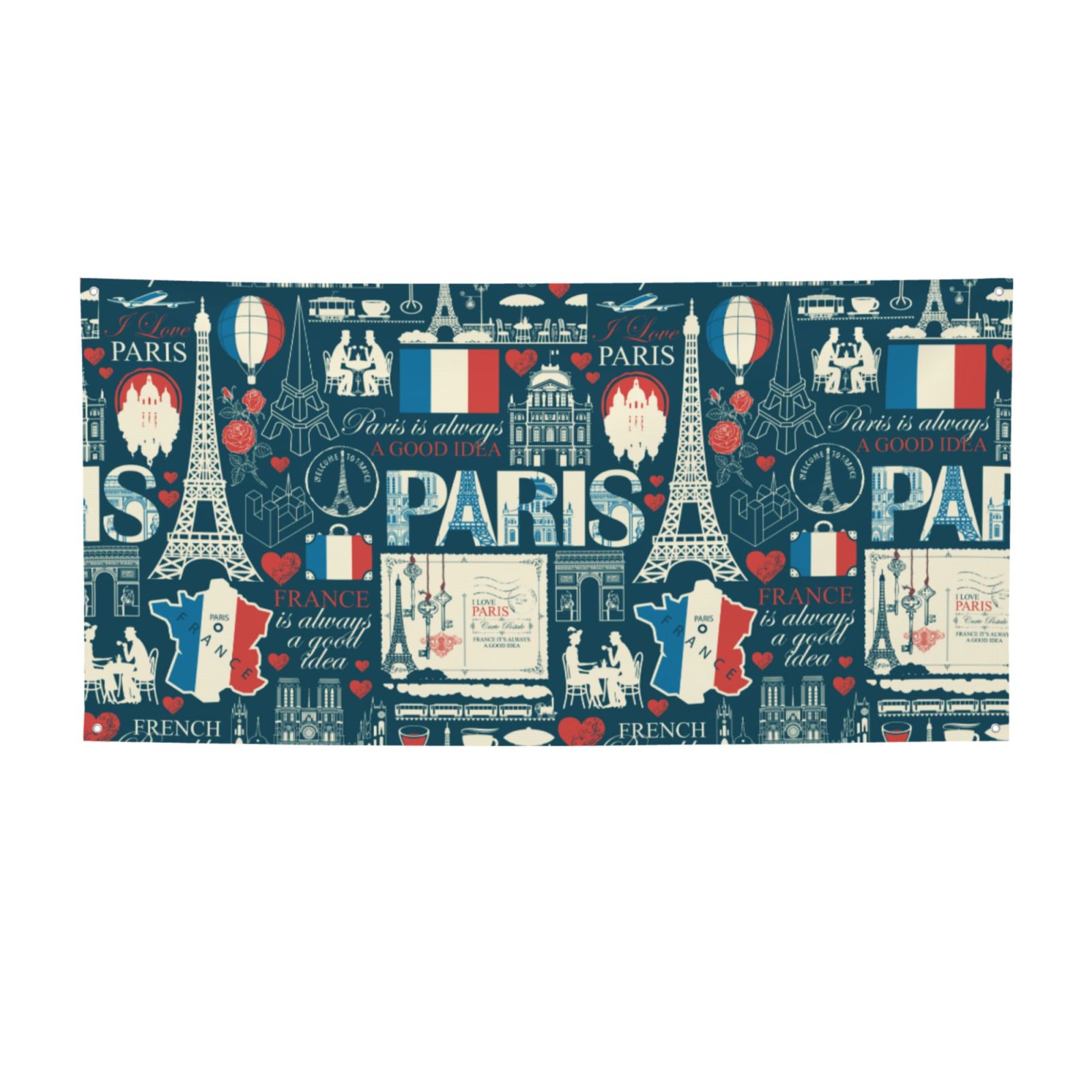 Zufioo France and Paris Print Holiday Banners, Party Banners, Hanging ...