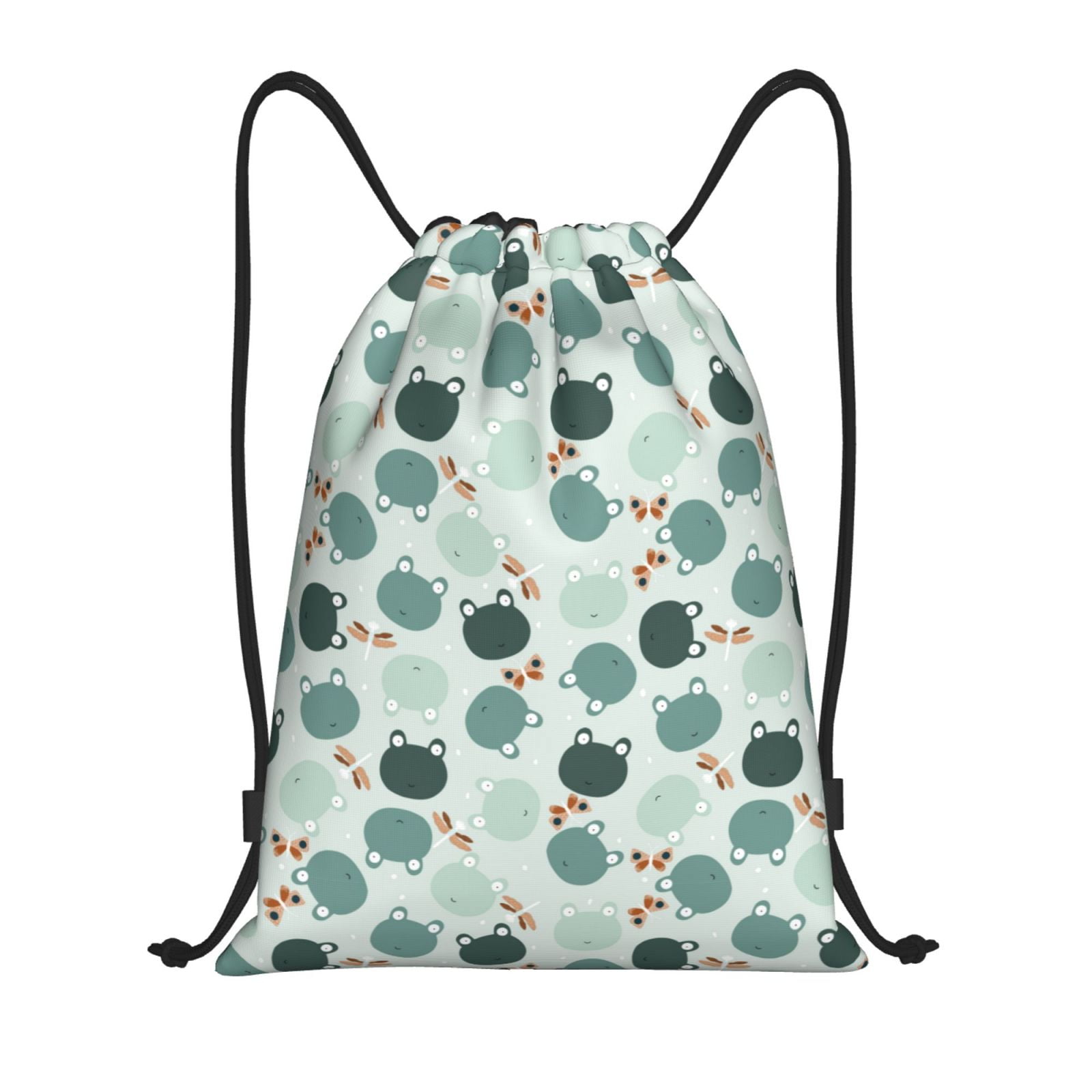Zufioo Frog And Dragonflies Sports Cinch Sack Gym String Bags Machine ...