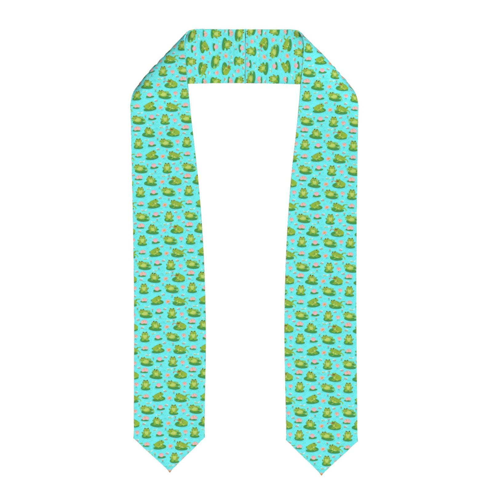 Zufioo Frogs And Aquatic Plants Print Graduation Shawl Ribbon ...
