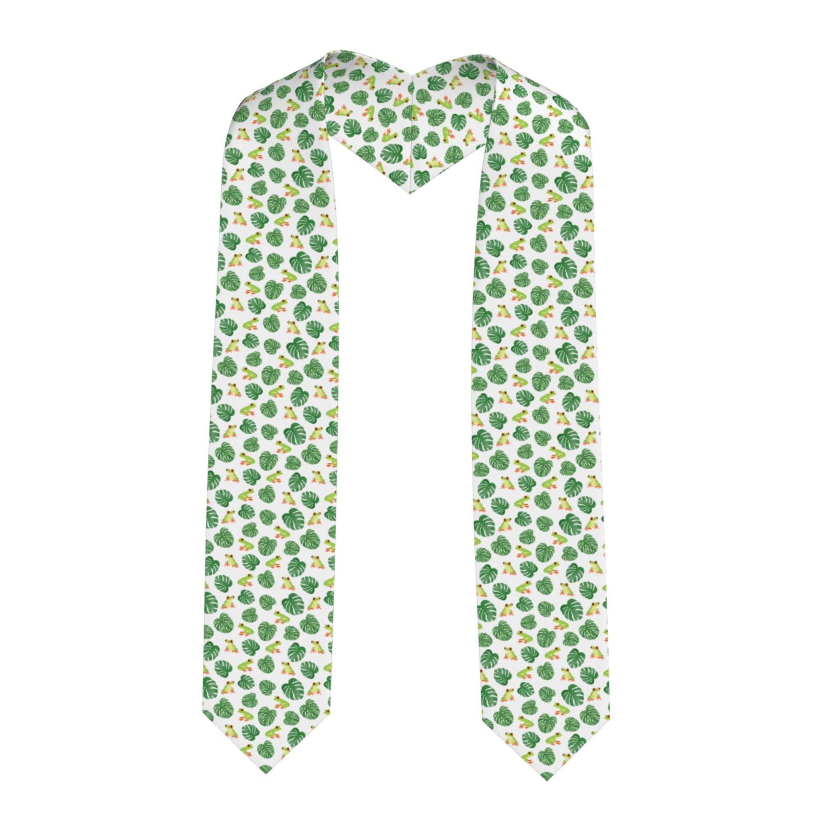 Zufioo Frogs And Tropical Leaves Print Graduation Shawl Ribbon ...