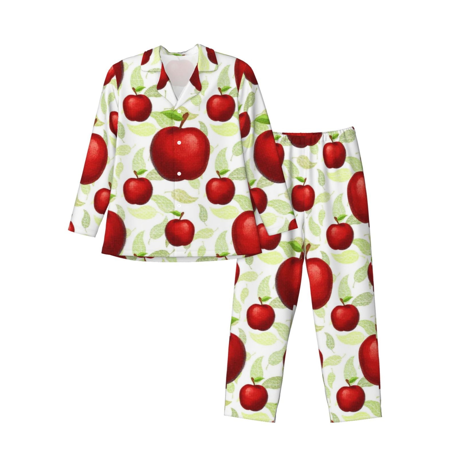 Zufioo Fruit Apples Mens Pajamas Set, Mens Long-Sleeved Pajama and ...