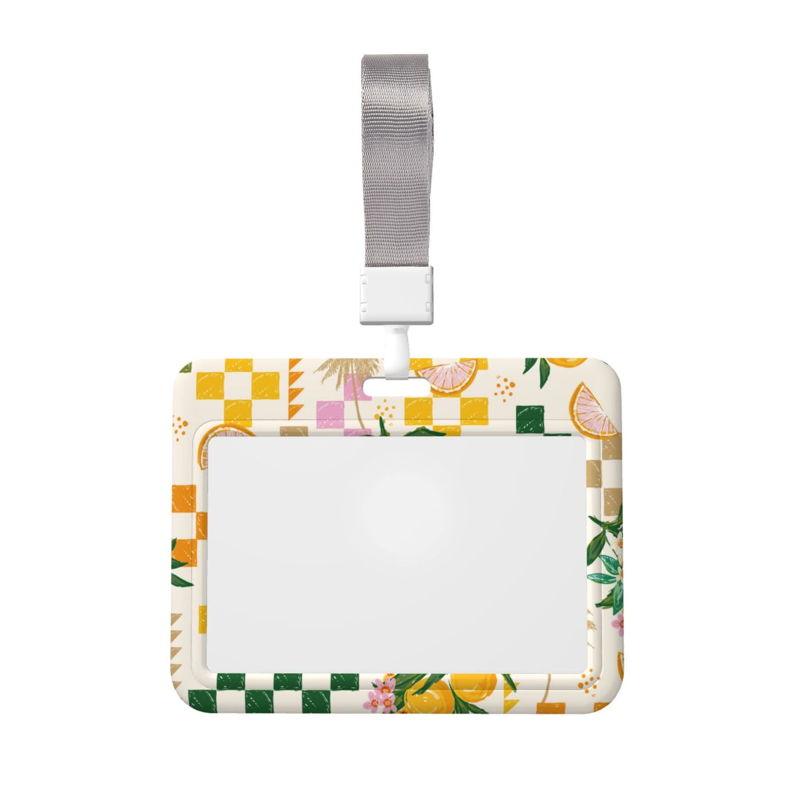 Zufioo Fruit Print Work Badge Protective Case, Waterproof Lanyard ...