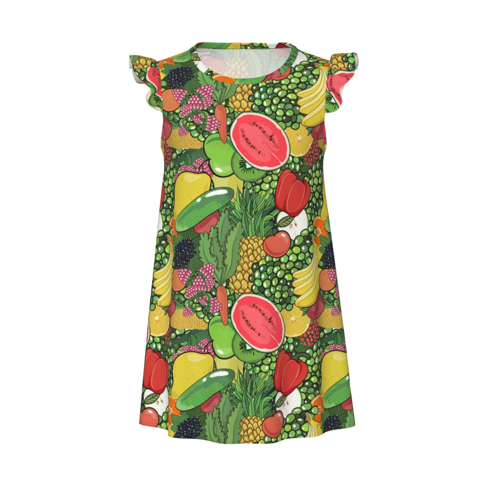 Zufioo Fruits Vegetables And Berries Girls Nightgowns Toddler Girl ...